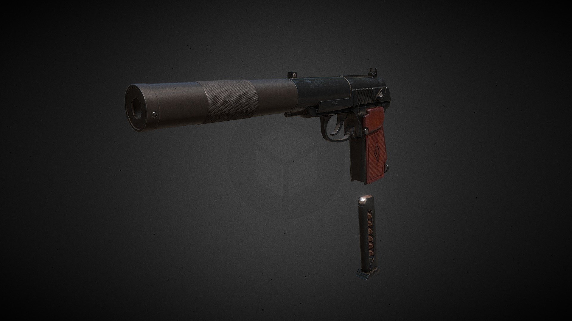 Silenced pistol PB / Пистолет бесшумный / ПБ - 3D model by chyzhykov ...