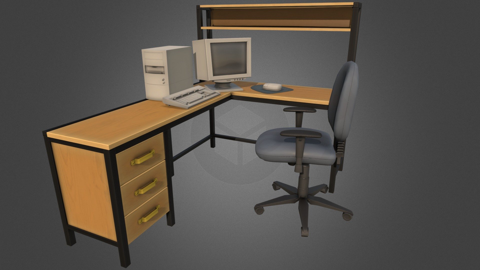 Computer table - 3D model by Hene [f0ac702] - Sketchfab