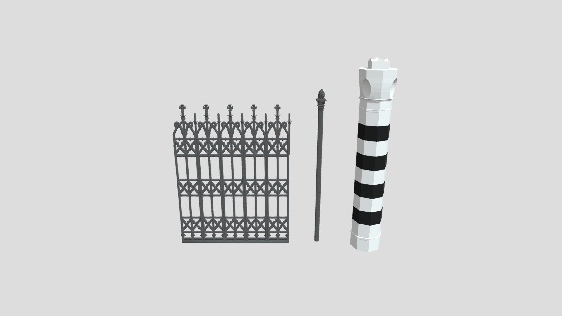 Simple Gate and column - Download Free 3D model by arca_done [f0ad971 ...