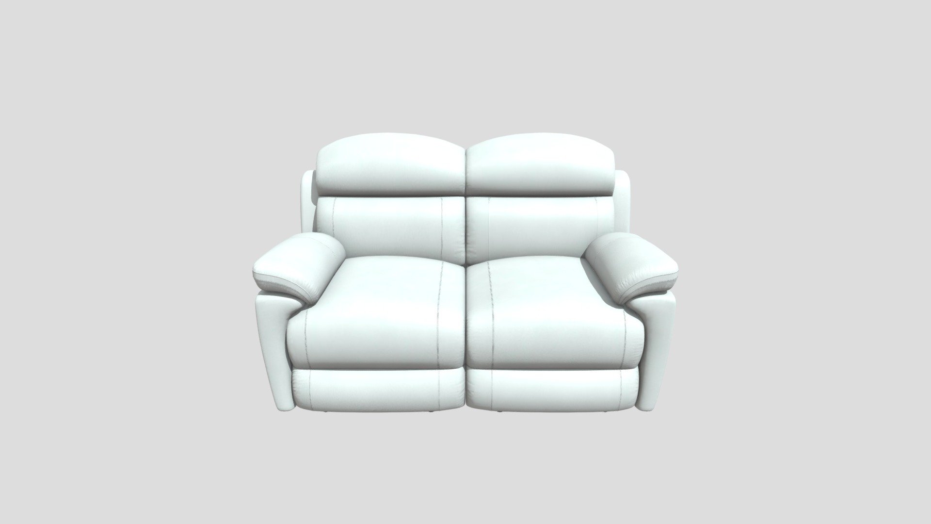 Gray Leather Reclining - 2seats - 3D model by Hexa (@hexa_partner ...