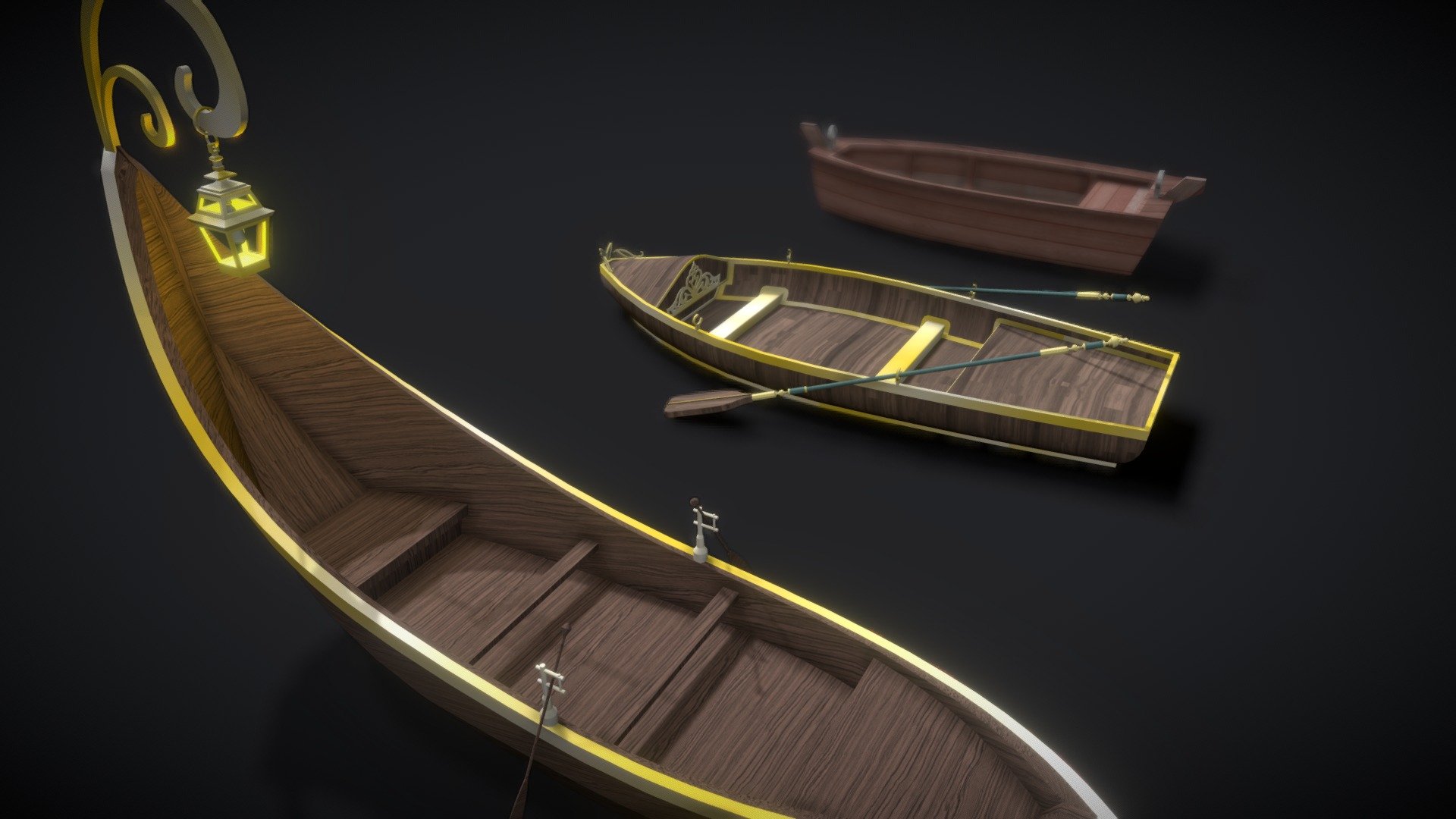 Fantasy lowpoly 3 Boats - Buy Royalty Free 3D model by digikstudio ...
