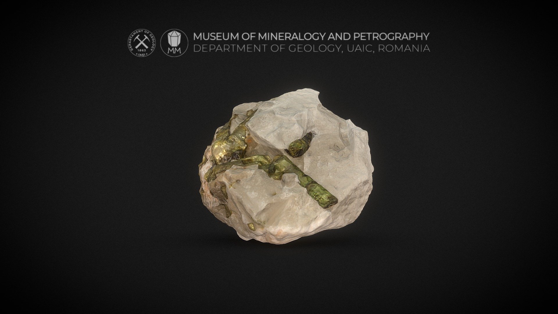 Beryl (var. Emerald) in milky Quartz, Brazil - 3D model by Museum of ...