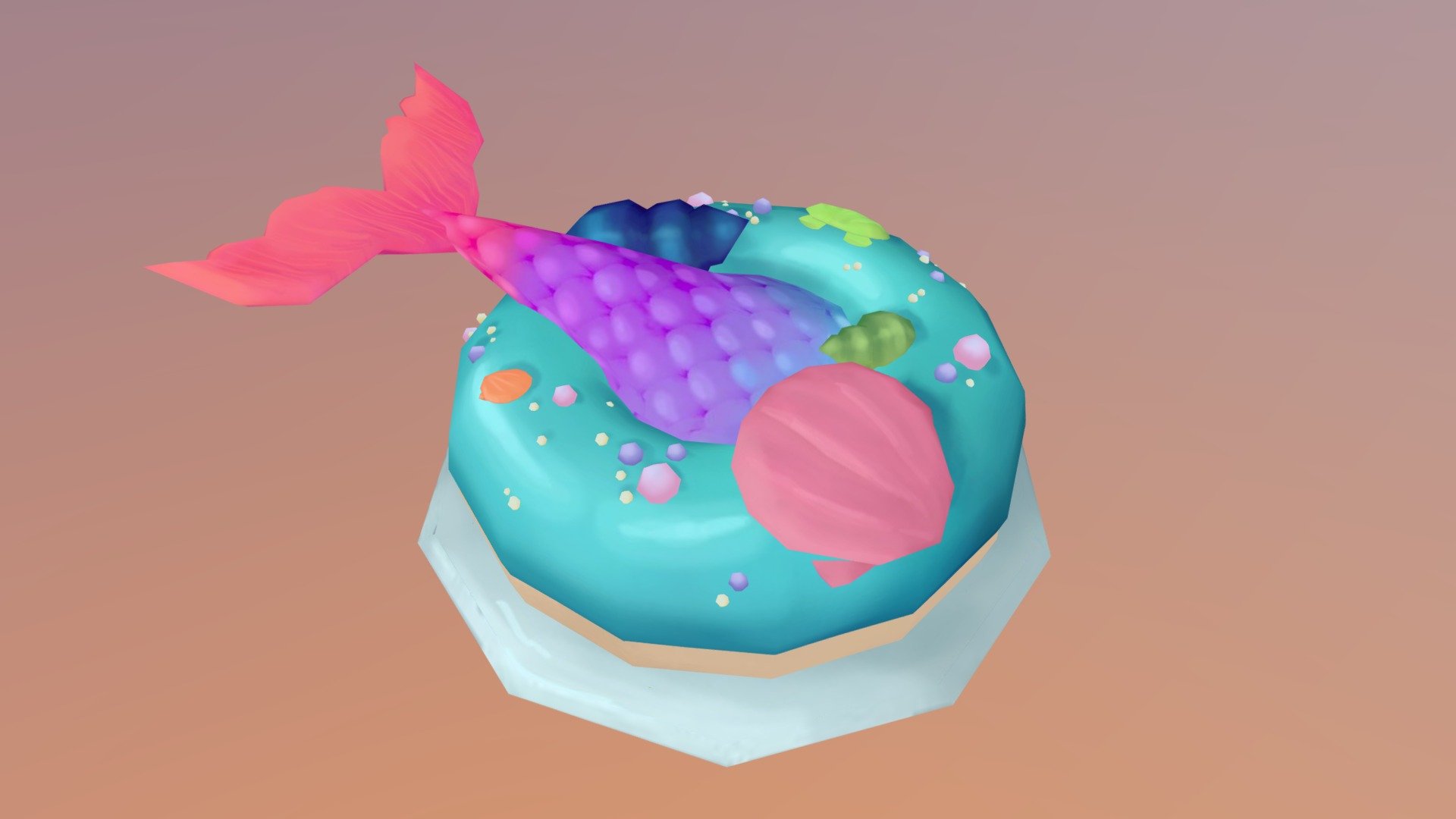 Mermaid Donut - 3D model by CourtneyFayM (@CourtneyFairytaleArt ...