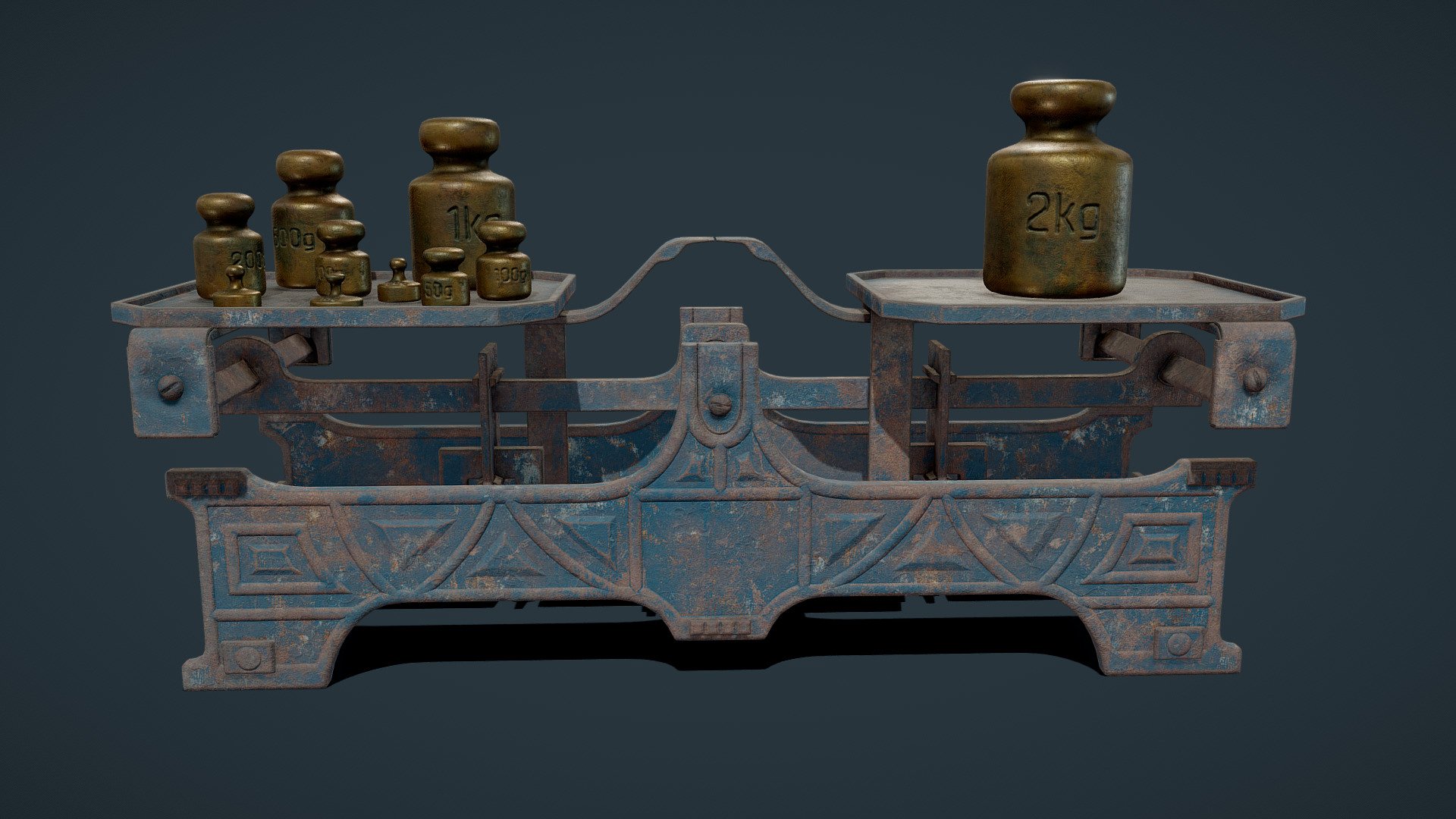 Rigged Balance Scale and Weights PBR - Buy Royalty Free 3D model by ...