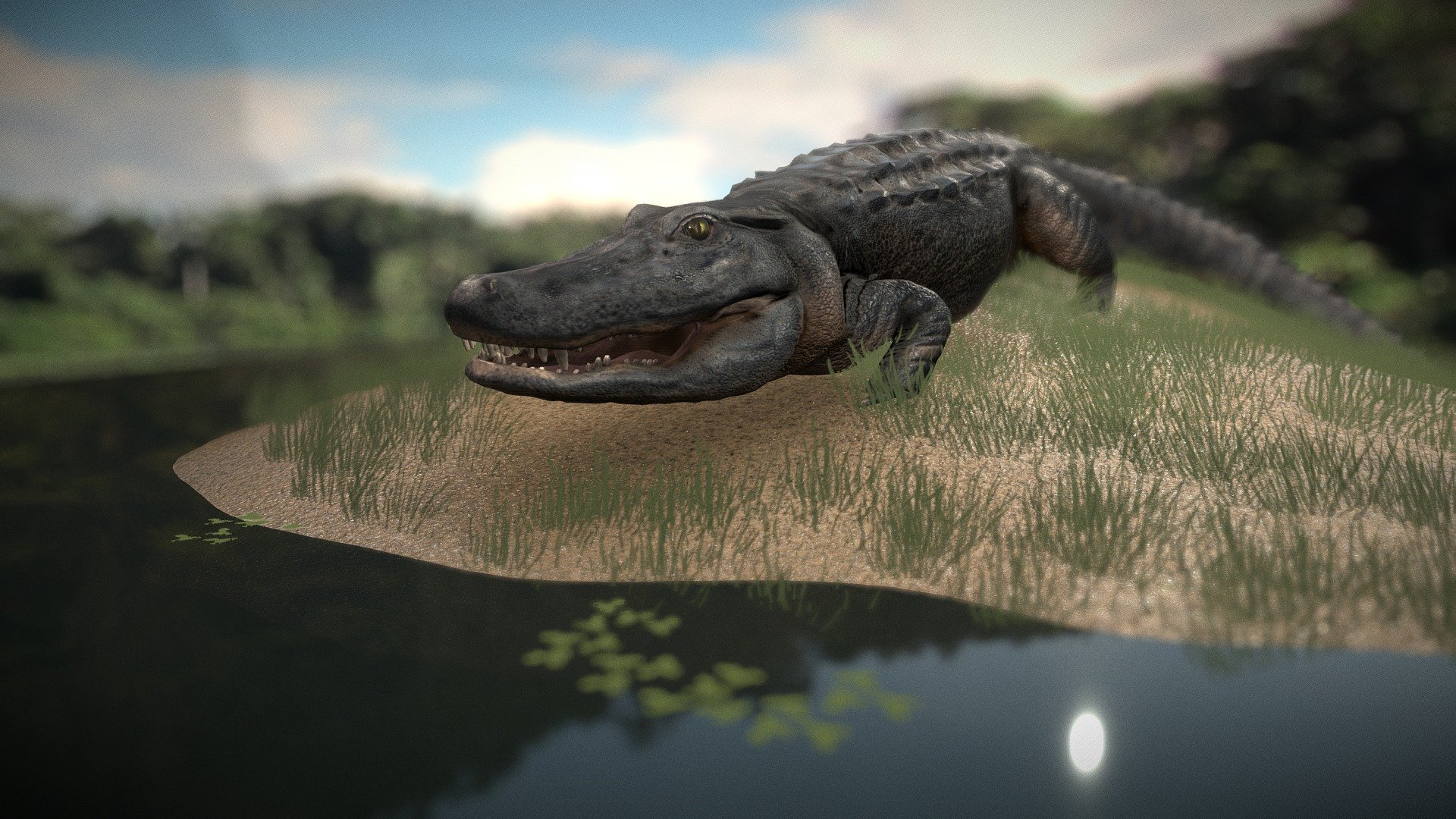 Mississippi Alligator (Animated, downloadable) - Download Free 3D model ...