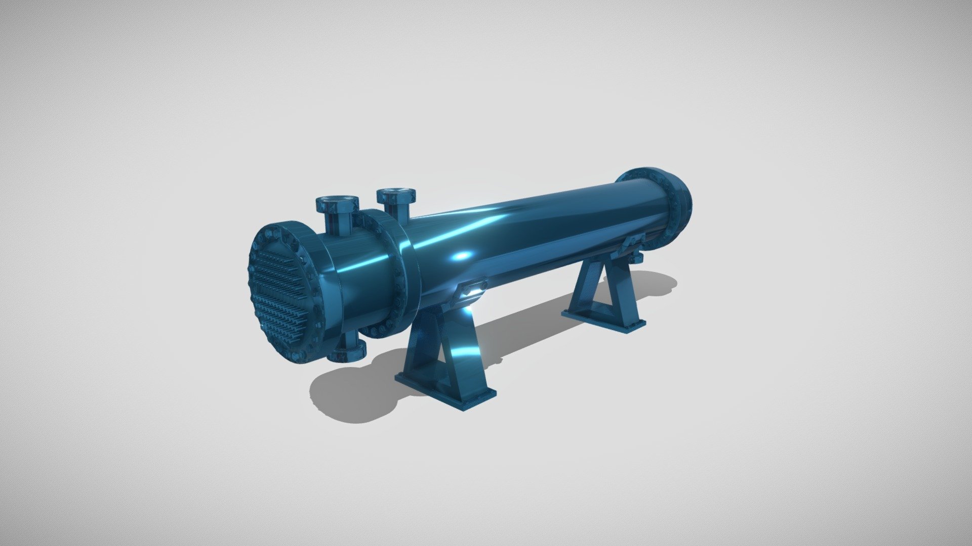 Intercambiador de Calor de carcasa y tubo AES - Download Free 3D model ...