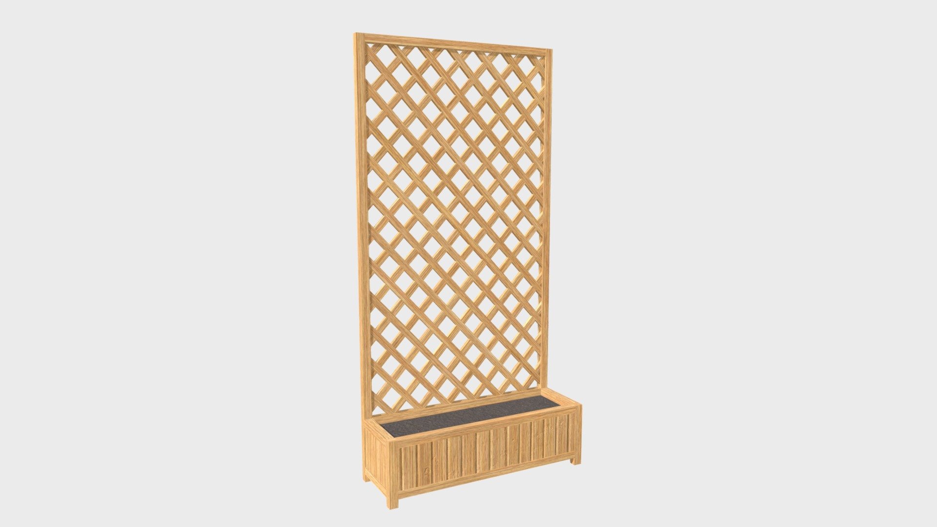 Wooden trellis panel with planter - Buy Royalty Free 3D model by ...
