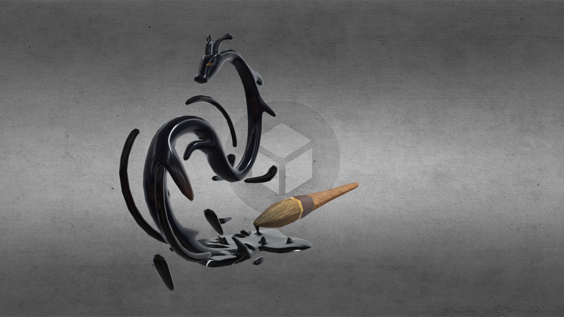 Ink Dragon - Download Free 3D model by s4306270 [f0ddad3] - Sketchfab