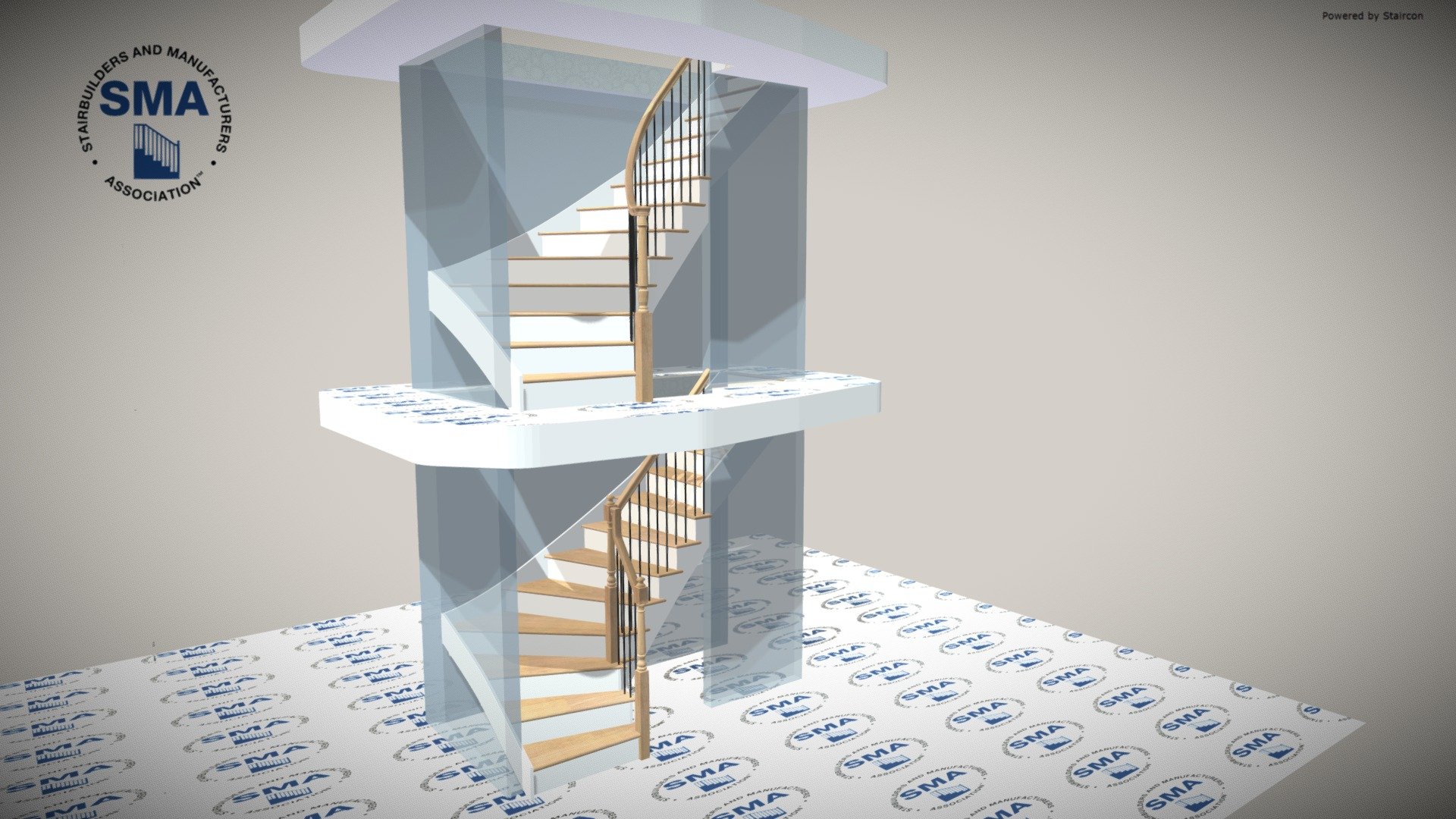 Difference between curved stringer and winder - 3D model by 3D Software ...