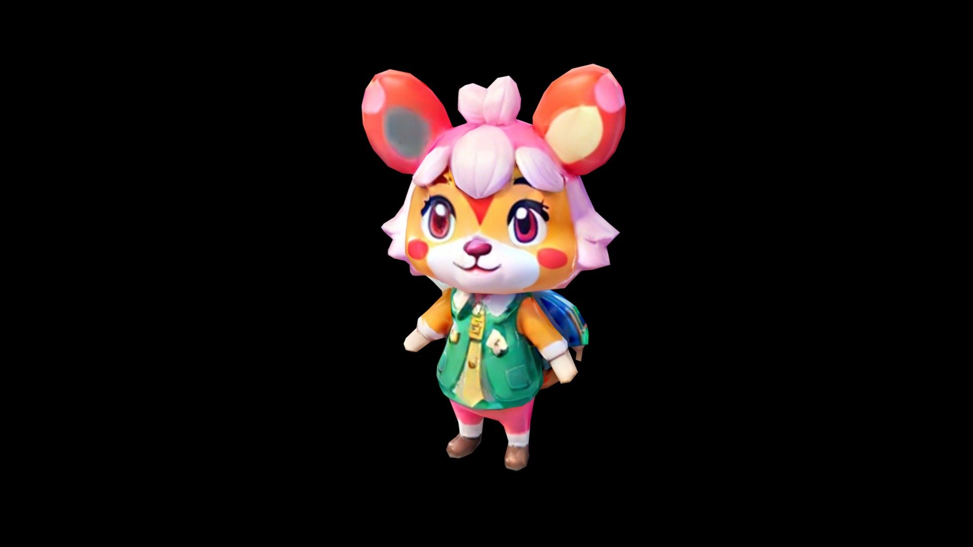 A cute animal crossing character stands in a fie - Download Free 3D ...