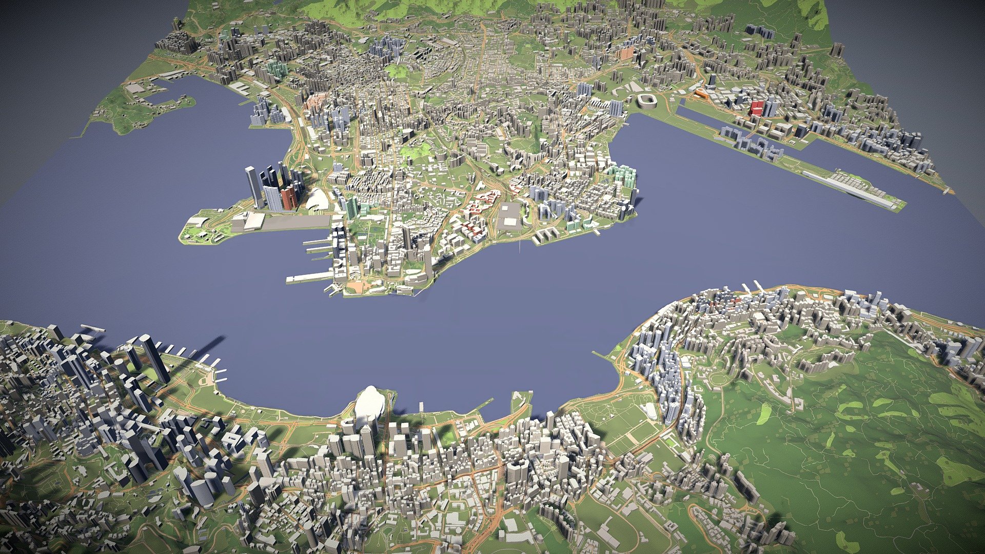 Hong Kong - city and urban - Buy Royalty Free 3D model by Jinda ...