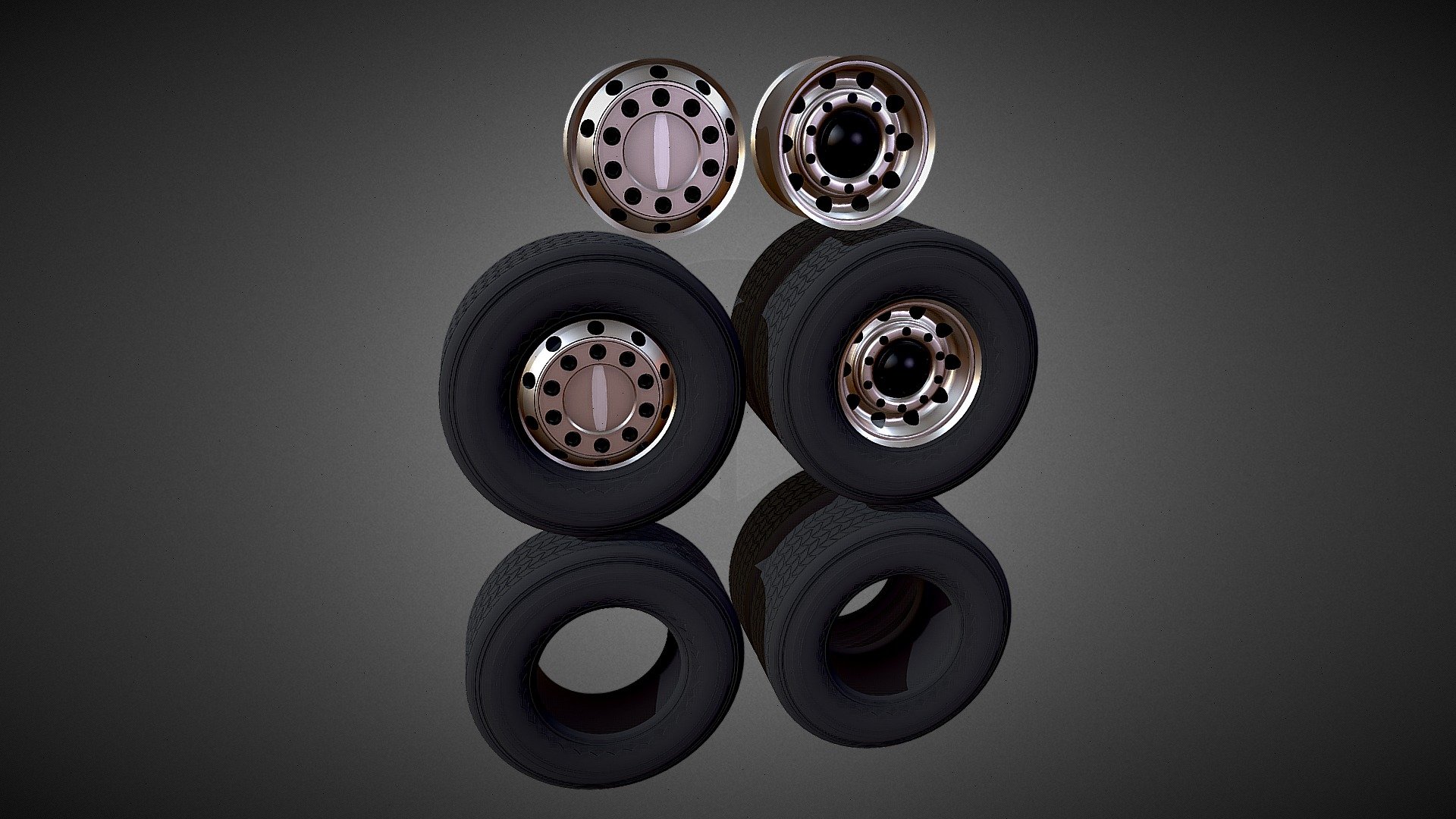 Truck Wheels - Tire - Rim - Buy Royalty Free 3D model by DARKLORD ...