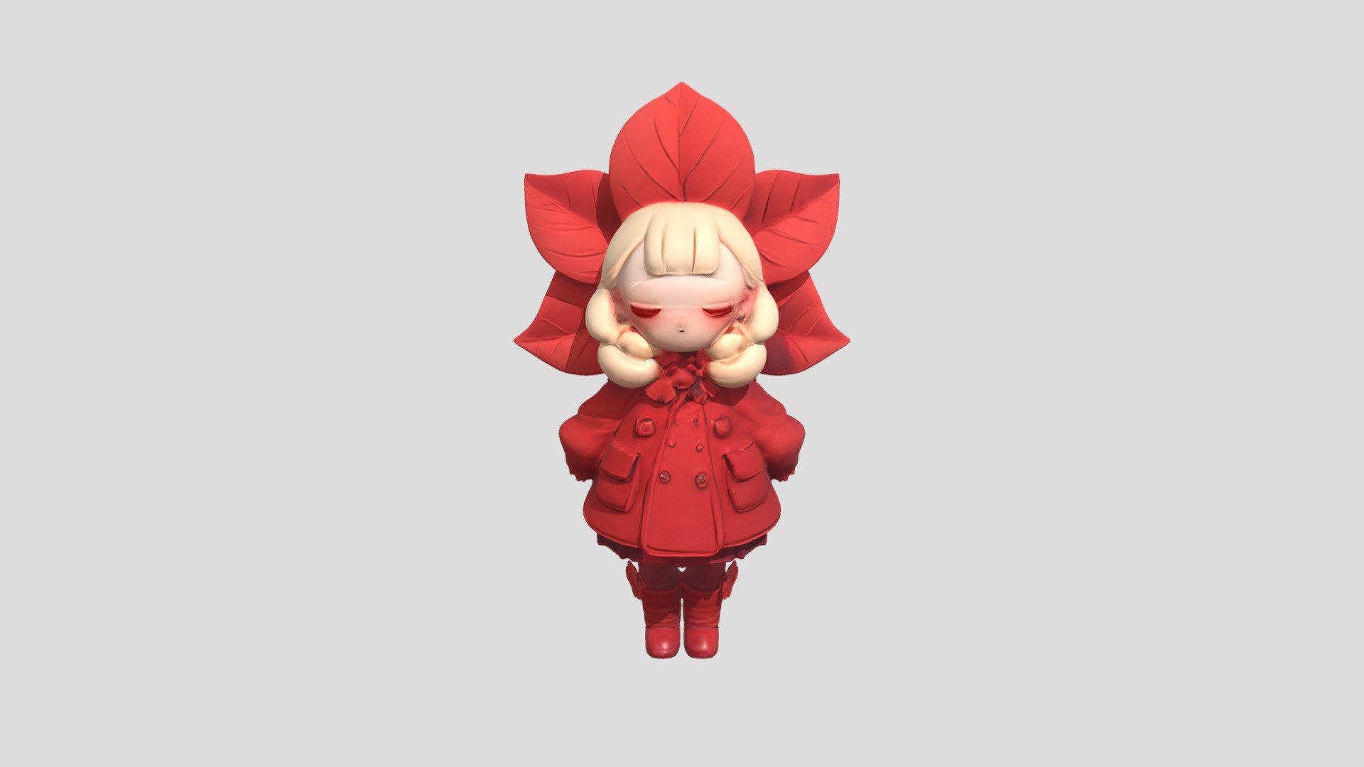Chibi character with leaf cape - Download Free 3D model by nevtan ...