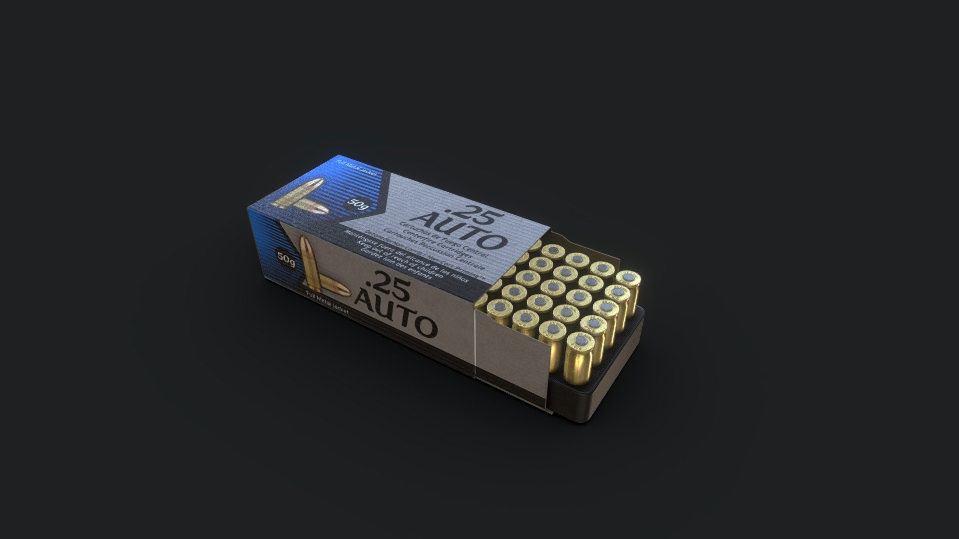 .25 auto pistol rounds box - 3D model by Alyrio.Tkachenko [f0f4776 ...