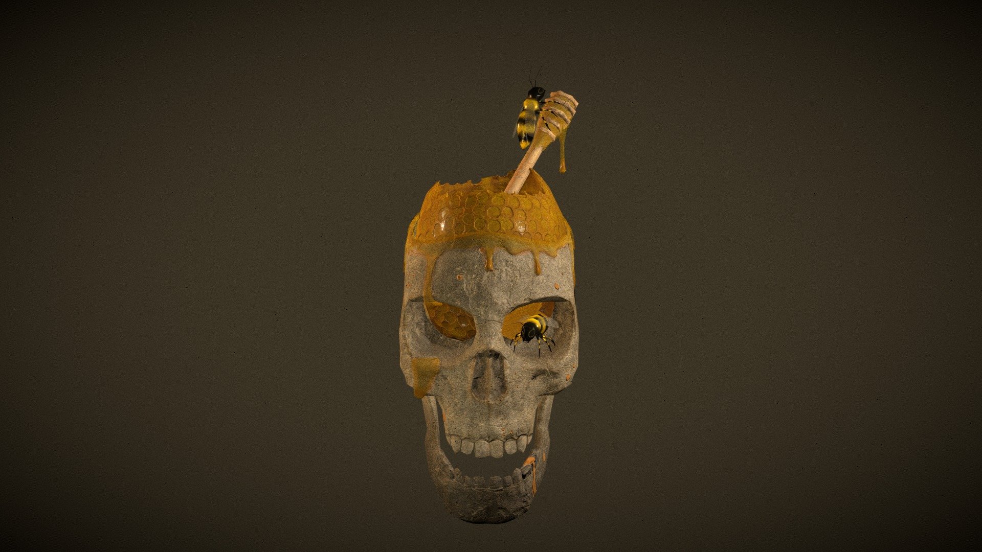 BeeHive Skull - 3D model by celineT [f0f80ba] - Sketchfab