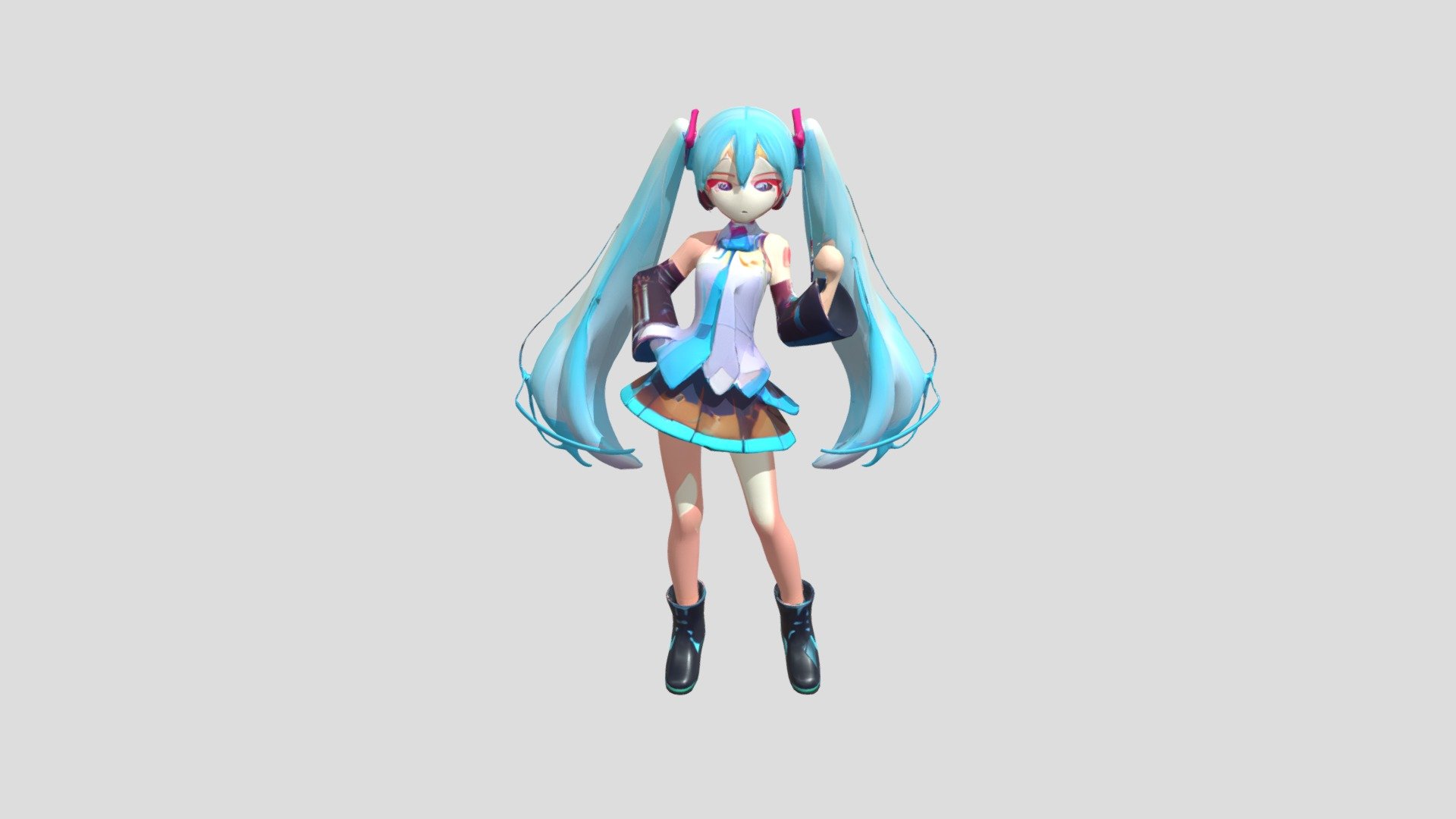 Anime-style virtual singer - 3D model by 2ad005riel. [f106731] - Sketchfab