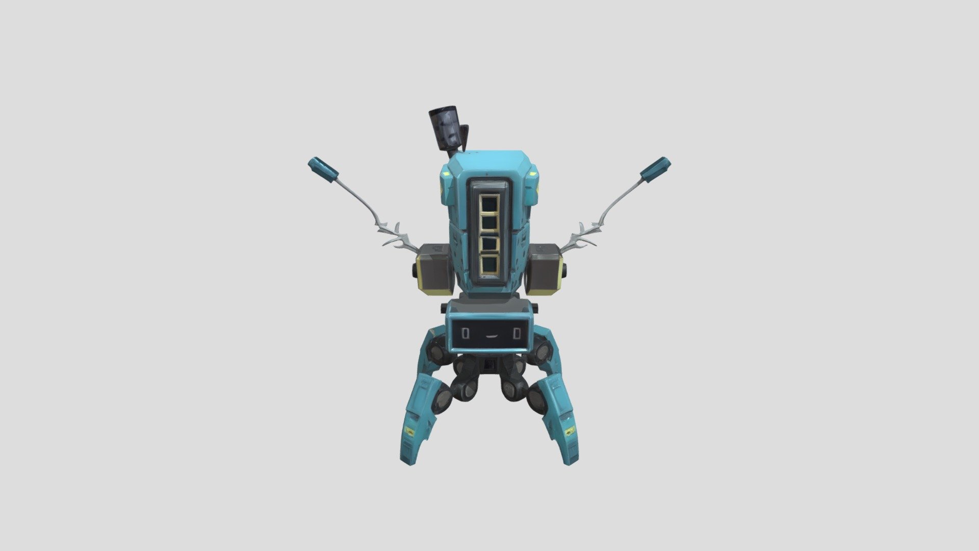 futuristic robot with antennas - 3D model by ninjasfrewps [f10cbc6 ...