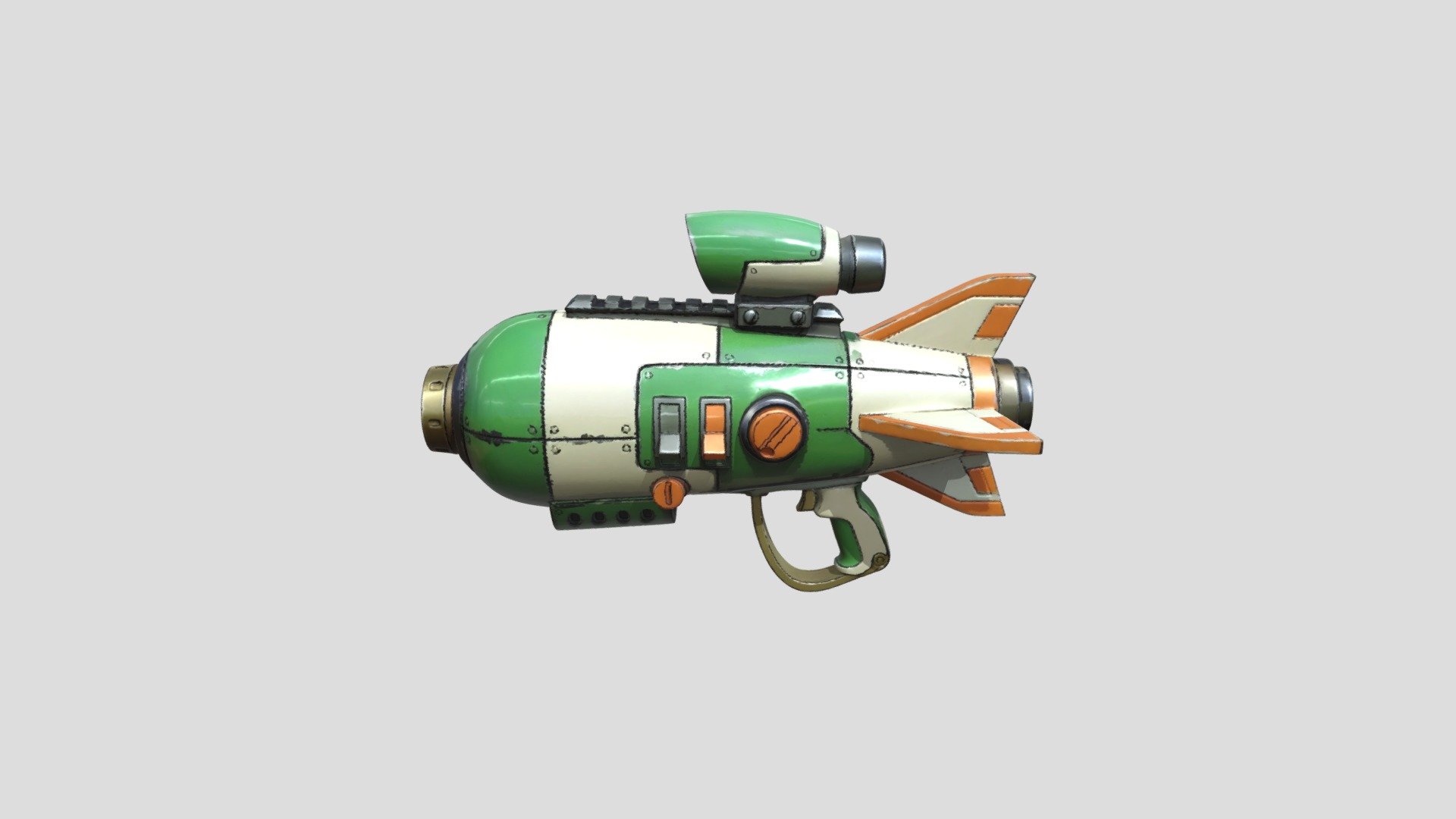 Emerald Ray Cannon - 3D model by MopokeStudio [f10cfd2] - Sketchfab