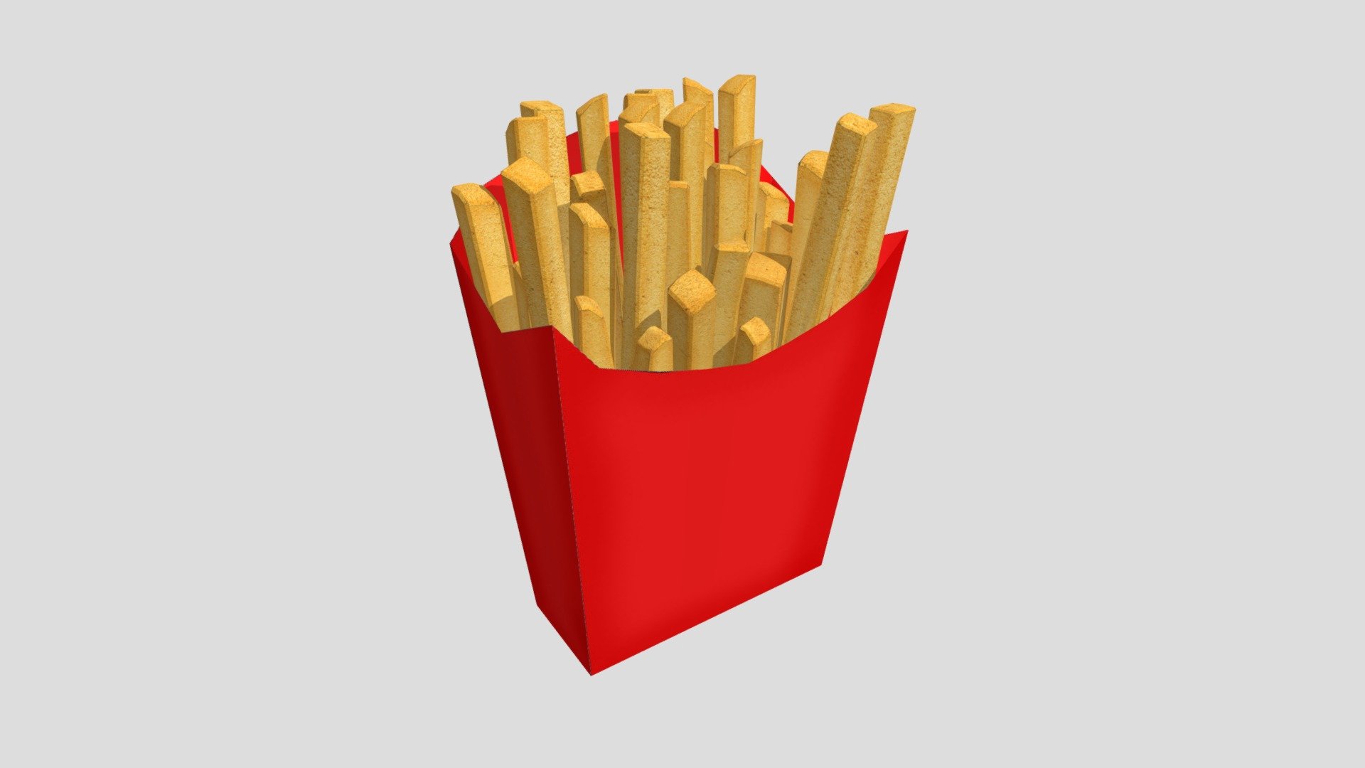 A Portion of Fries in a Takeaway Box - Download Free 3D model by ...