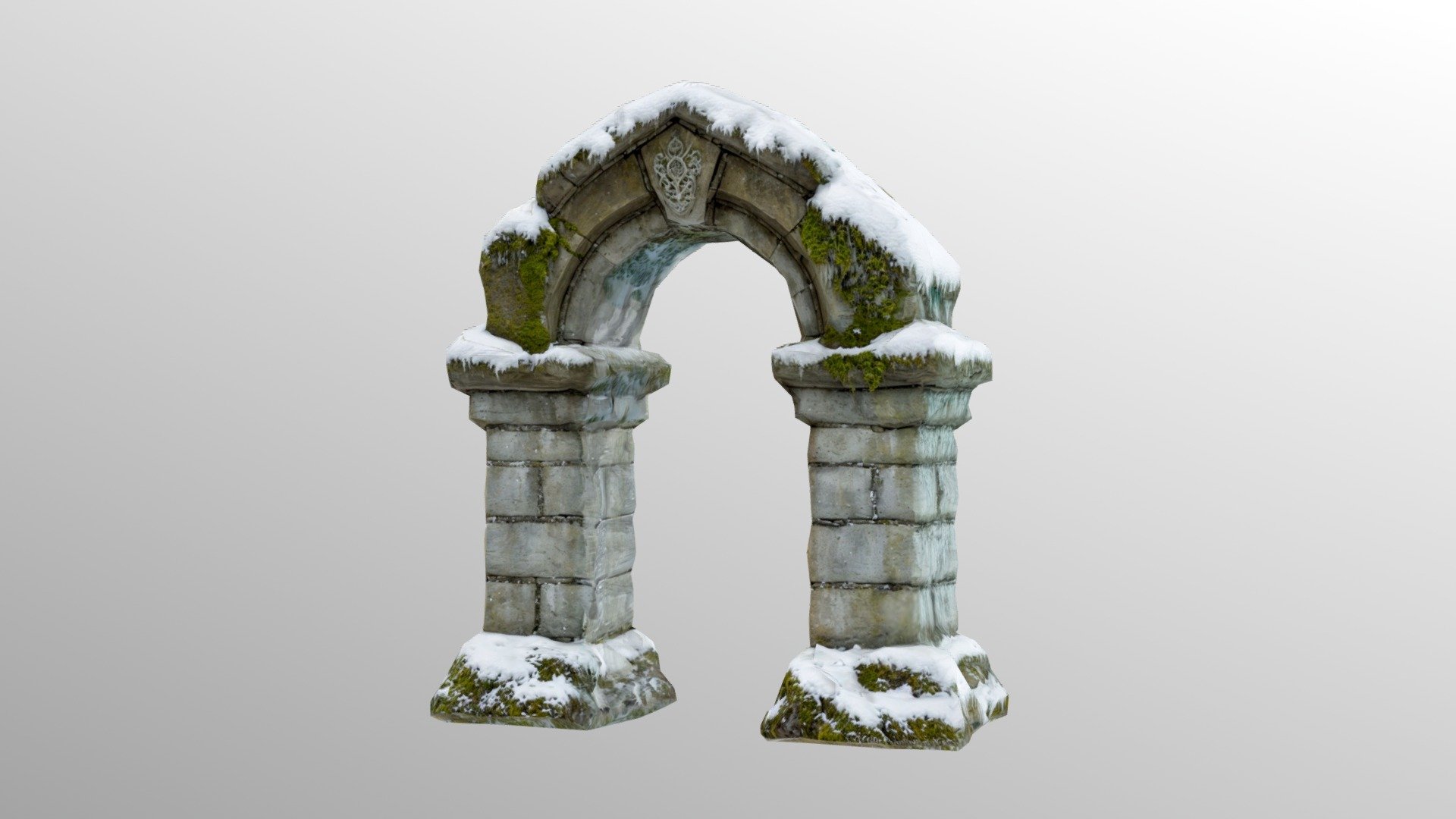 FREE Ultra-Low Poly Snowy Stone Arch - Download Free 3D model by ...
