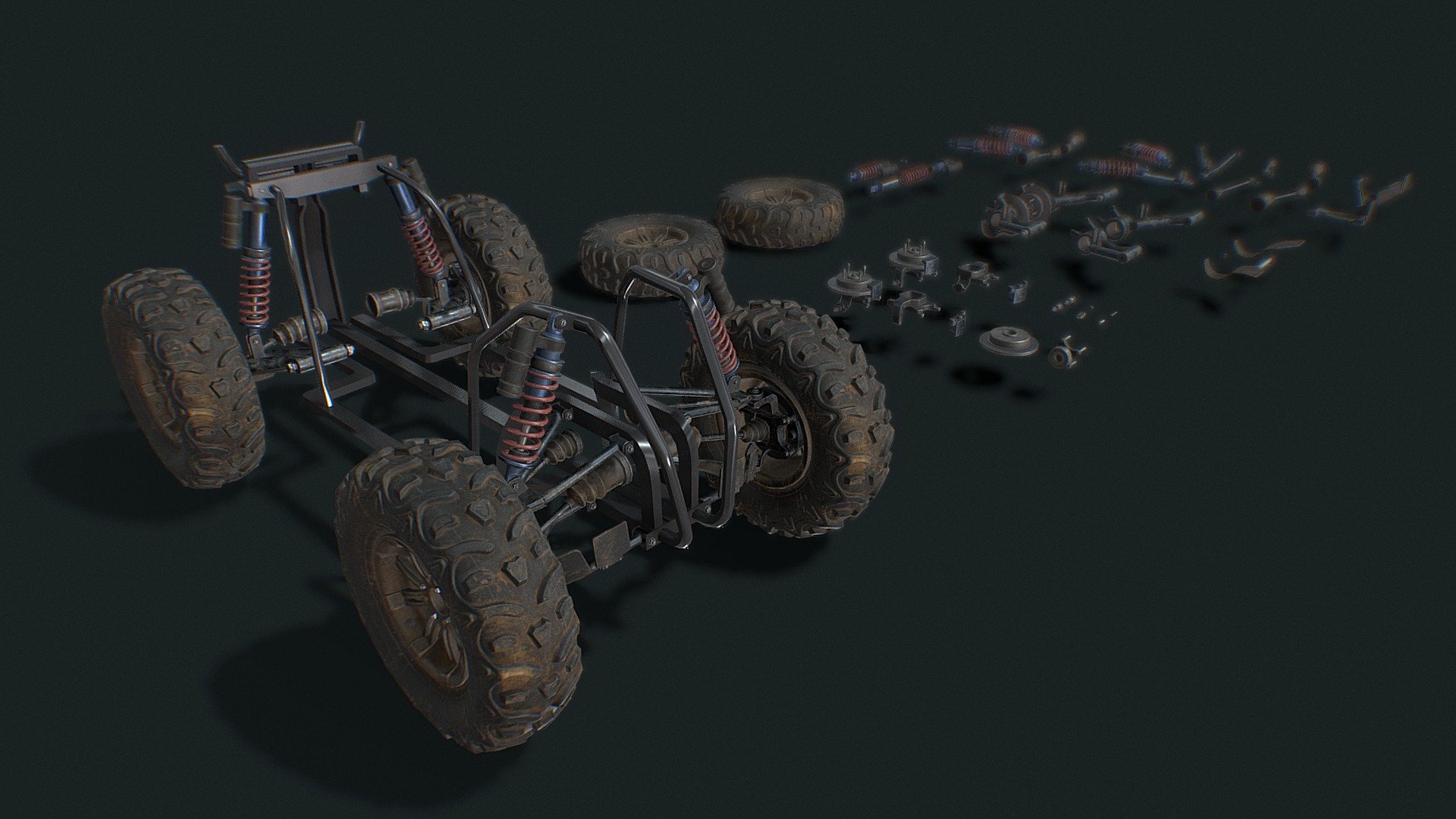 Quad bike Parts Props Pack - Buy Royalty Free 3D model by Shamankun ...