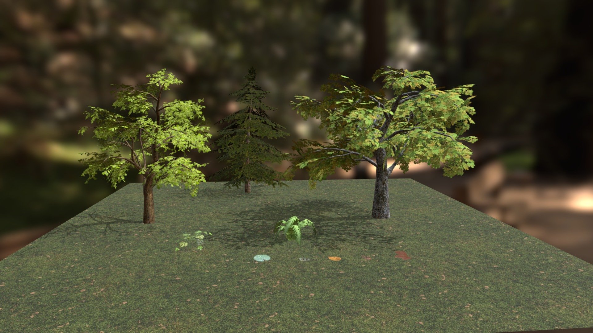 Low Poly Foliage - Maya - 3D model by denaro [f10e951] - Sketchfab