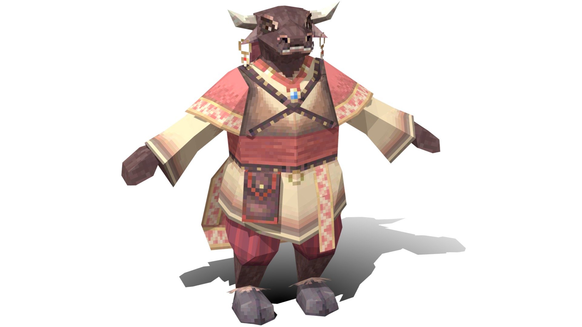 Pixel Minotaur Fighter - 3D model by omargabagu [f11388a] - Sketchfab