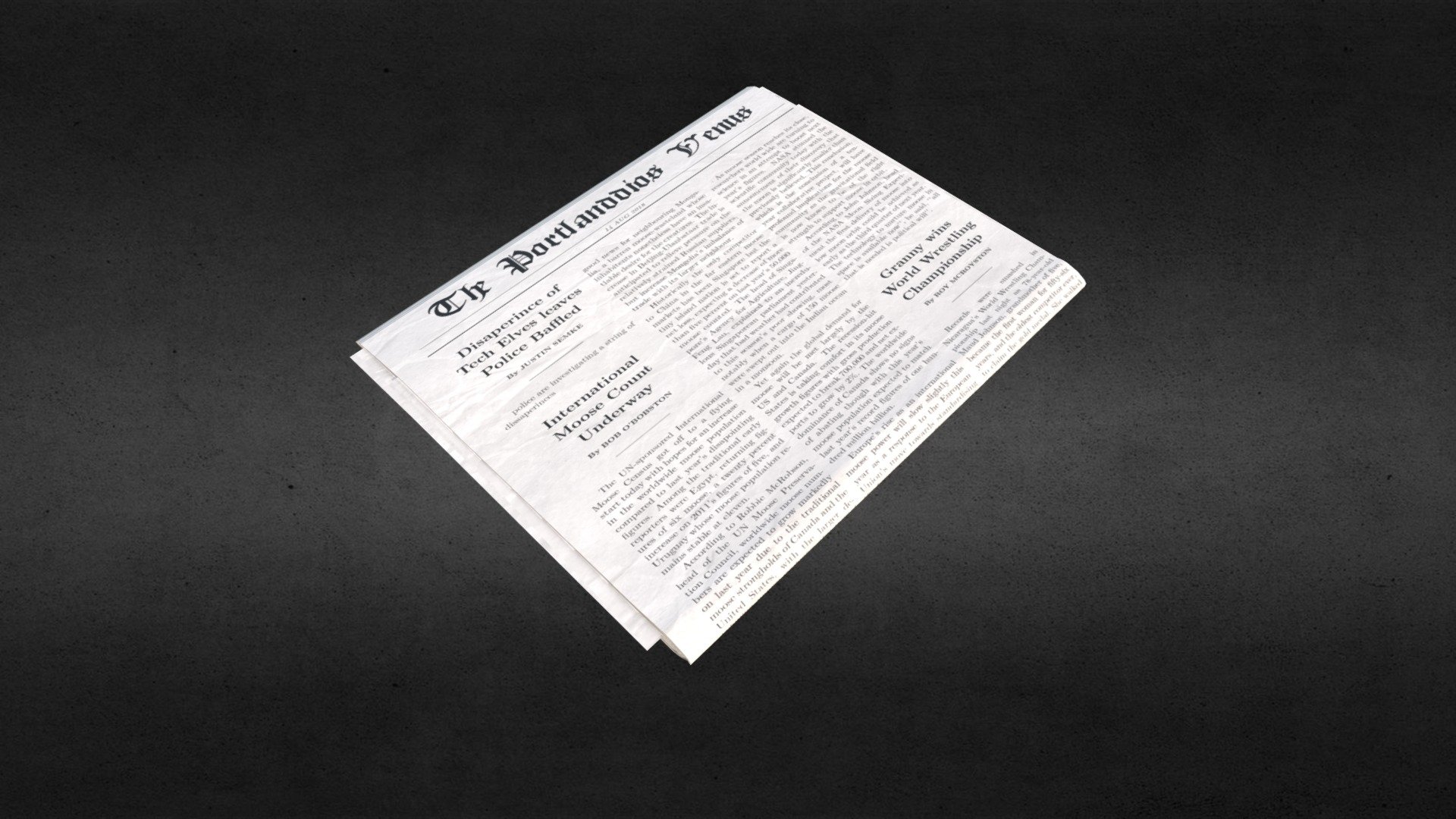Newspaper - 3D model by Justin (@yuhdo) [f1163c2] - Sketchfab