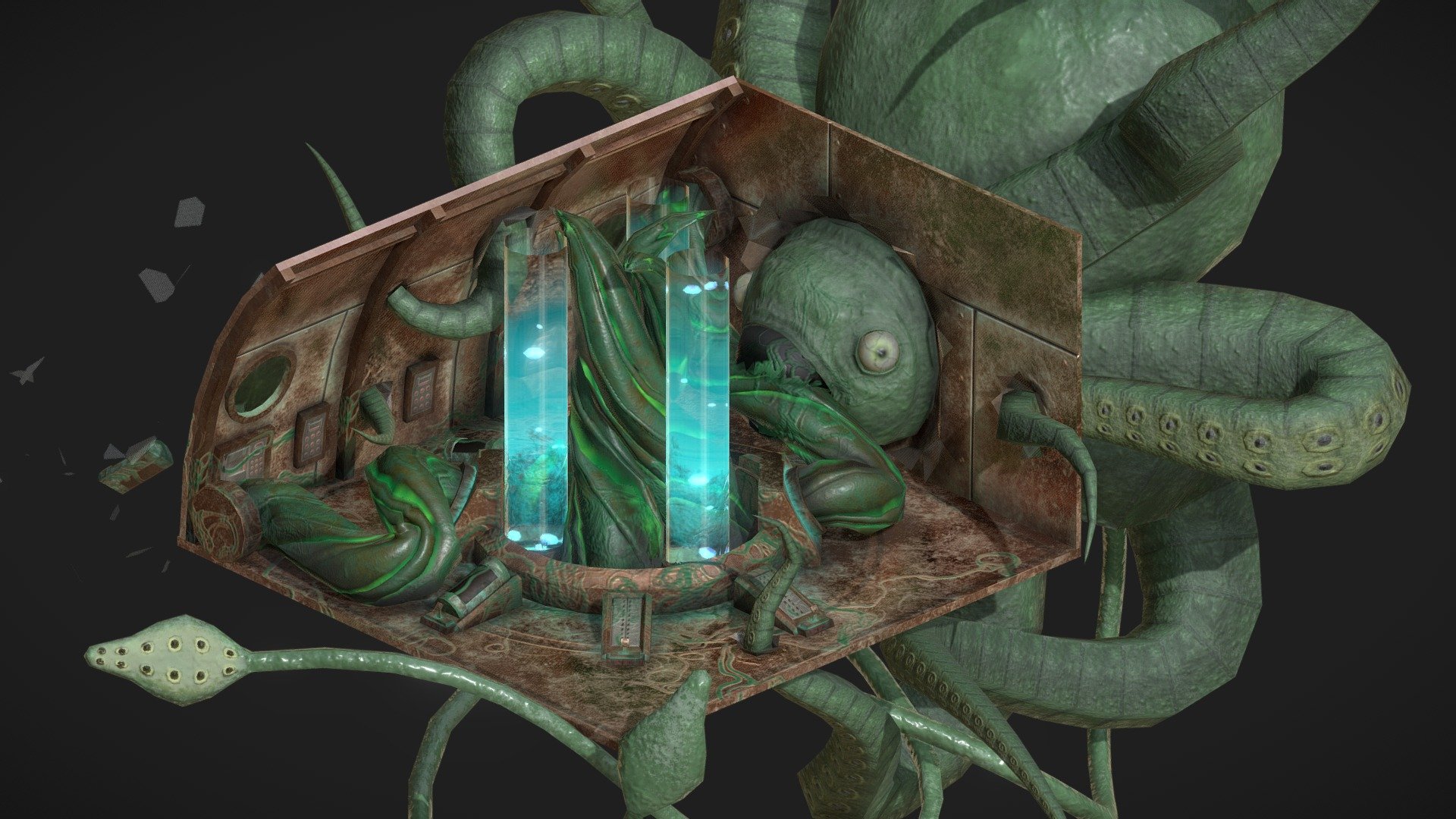 Space squid Escape pod room attack - 3D model by 3dga_on [f116487 ...