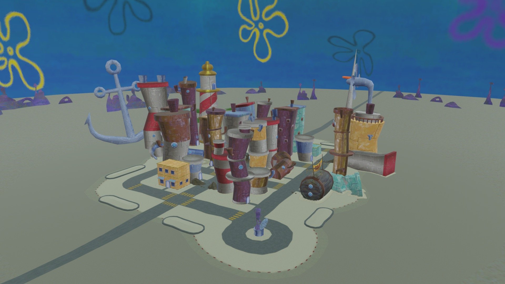 BFBB - Downtown Bikini Bottom - Download Free 3D model by SMF Features ...