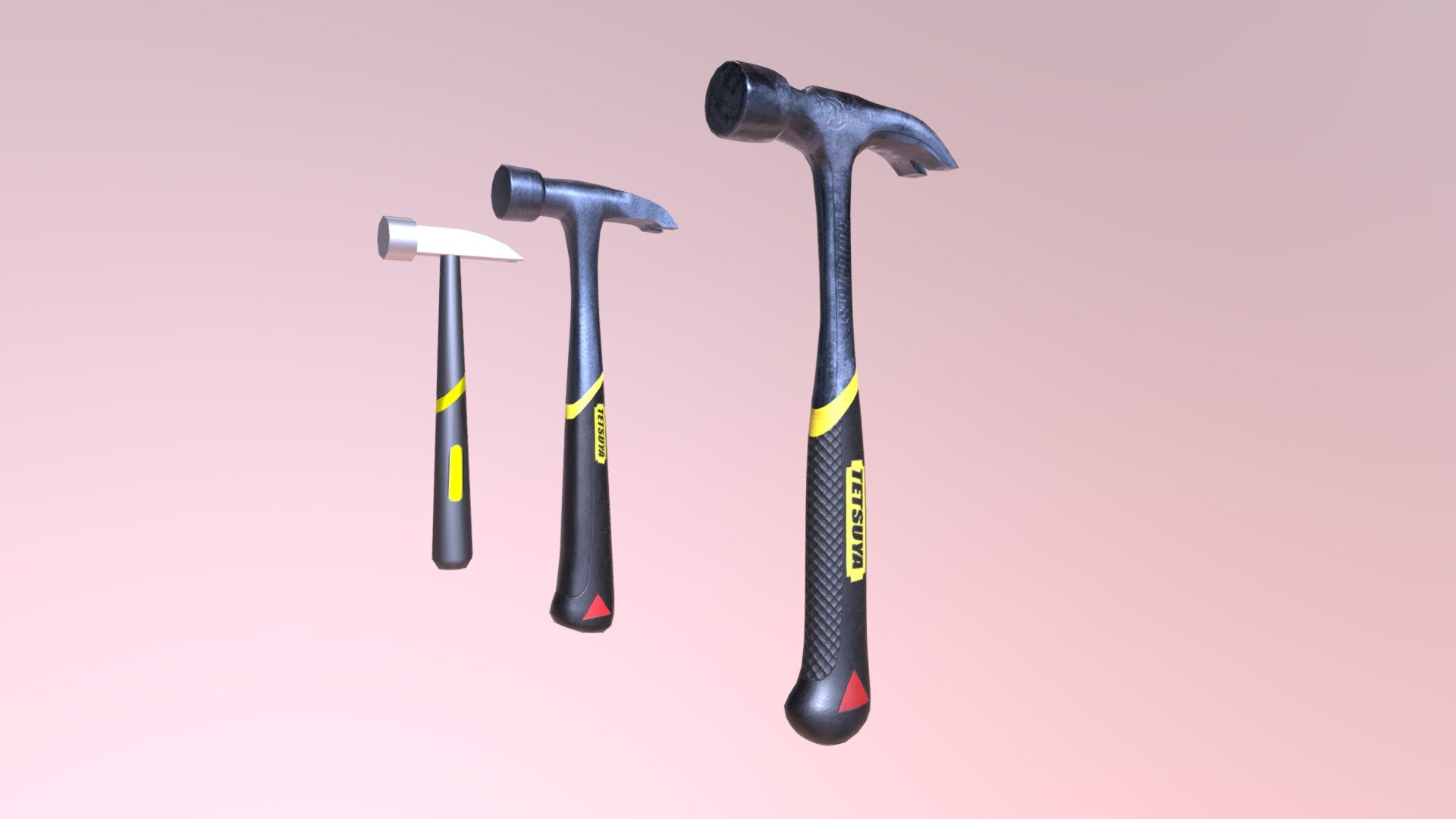 3 hammers - 3D model by Ian Coffman (@iancoffman) [f119be3] - Sketchfab