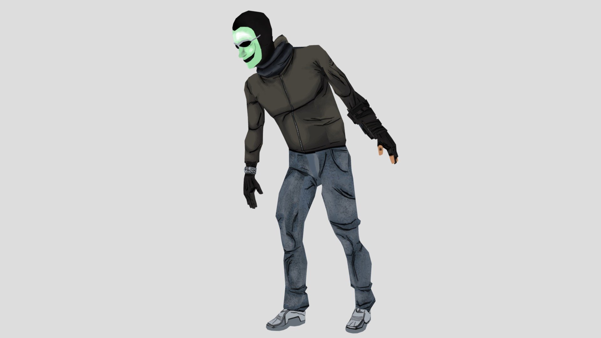 Thug with mask (Old Low-Poly Model) - Download Free 3D model by danceim ...