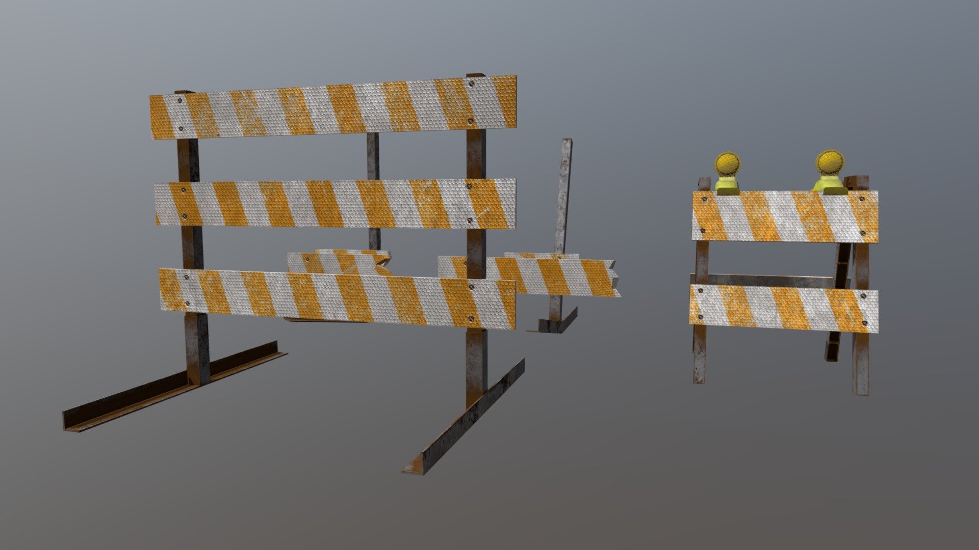 Traffic Barricades - Download Free 3D model by Caboose3d [f11a890 ...