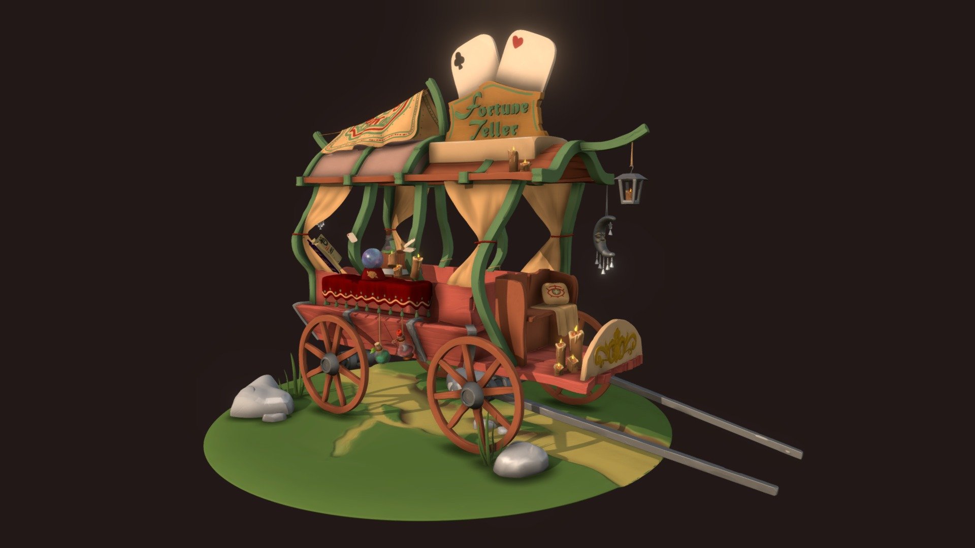 The Travelling Wagon - Fortune Teller - 3D model by Răzvan Luca (@razvanluca) [f11d486] - Sketchfab