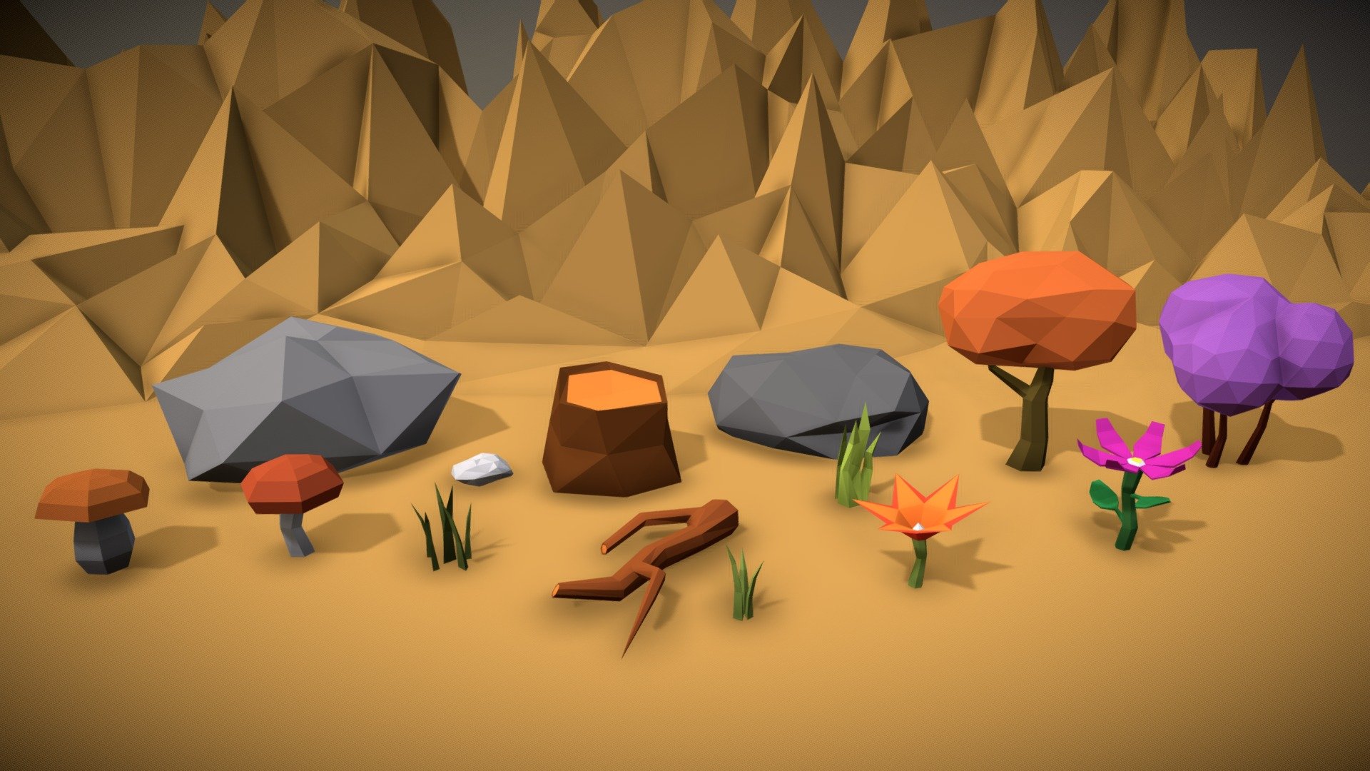 Forest Asset Low-poly 3D models - Download Free 3D model by Gunther ...