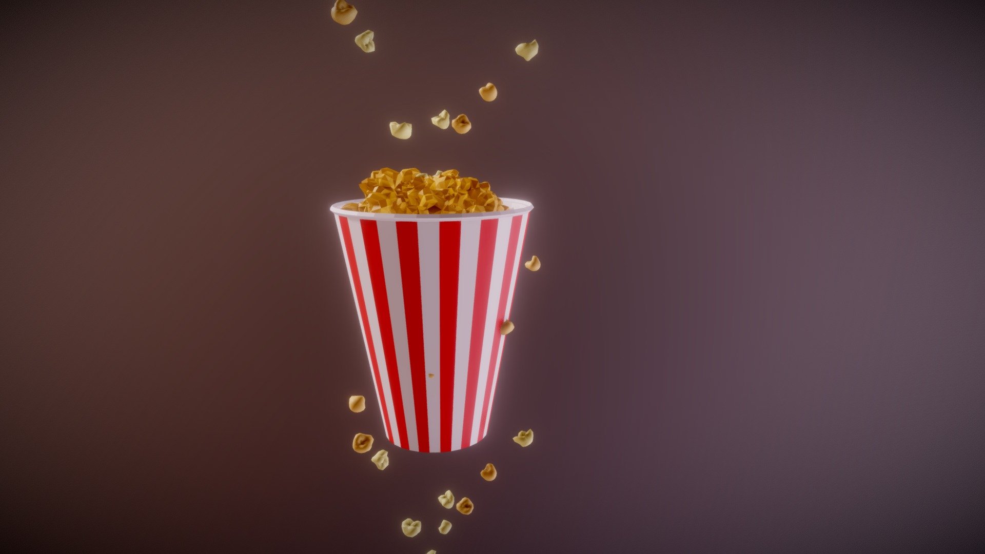 Movie Popcorn - 3D model by creativejenna [f1215d7] - Sketchfab