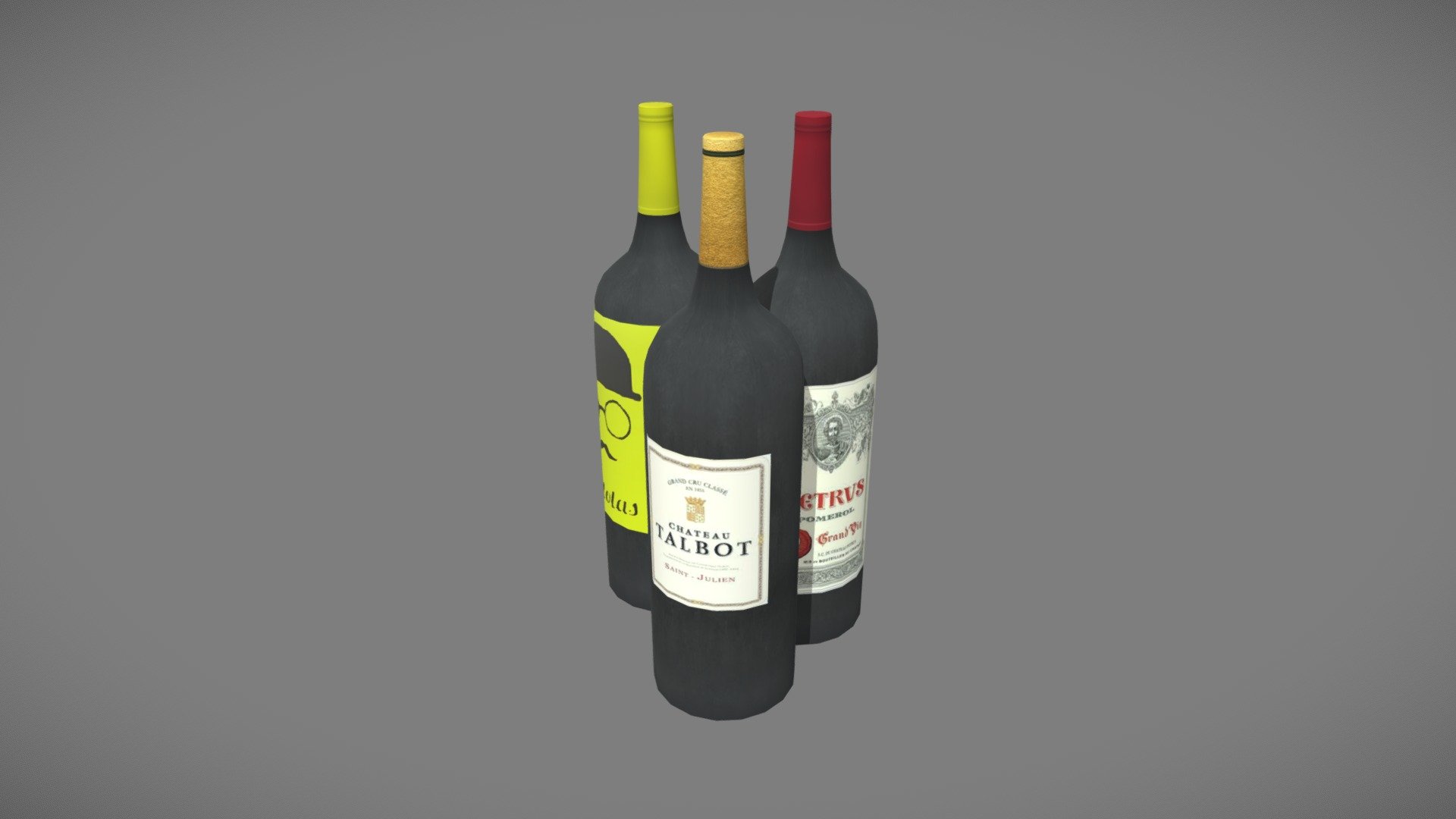 Wine bottles - 3D model by ender7396 [f122e5e] - Sketchfab