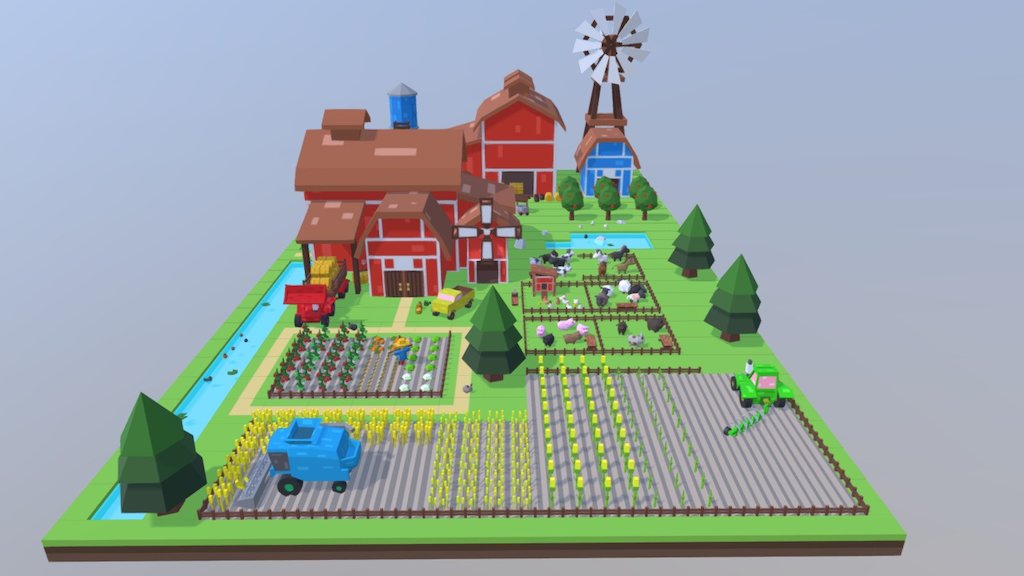 Low Poly Farm - Unity assets package - 3D model by LibertyDev [f1244a8 ...