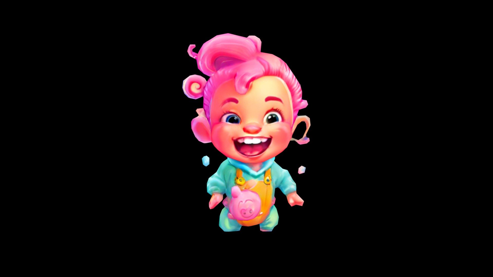 Happy Expressions A Fun and Pink Cartoon Facial - Download Free 3D ...