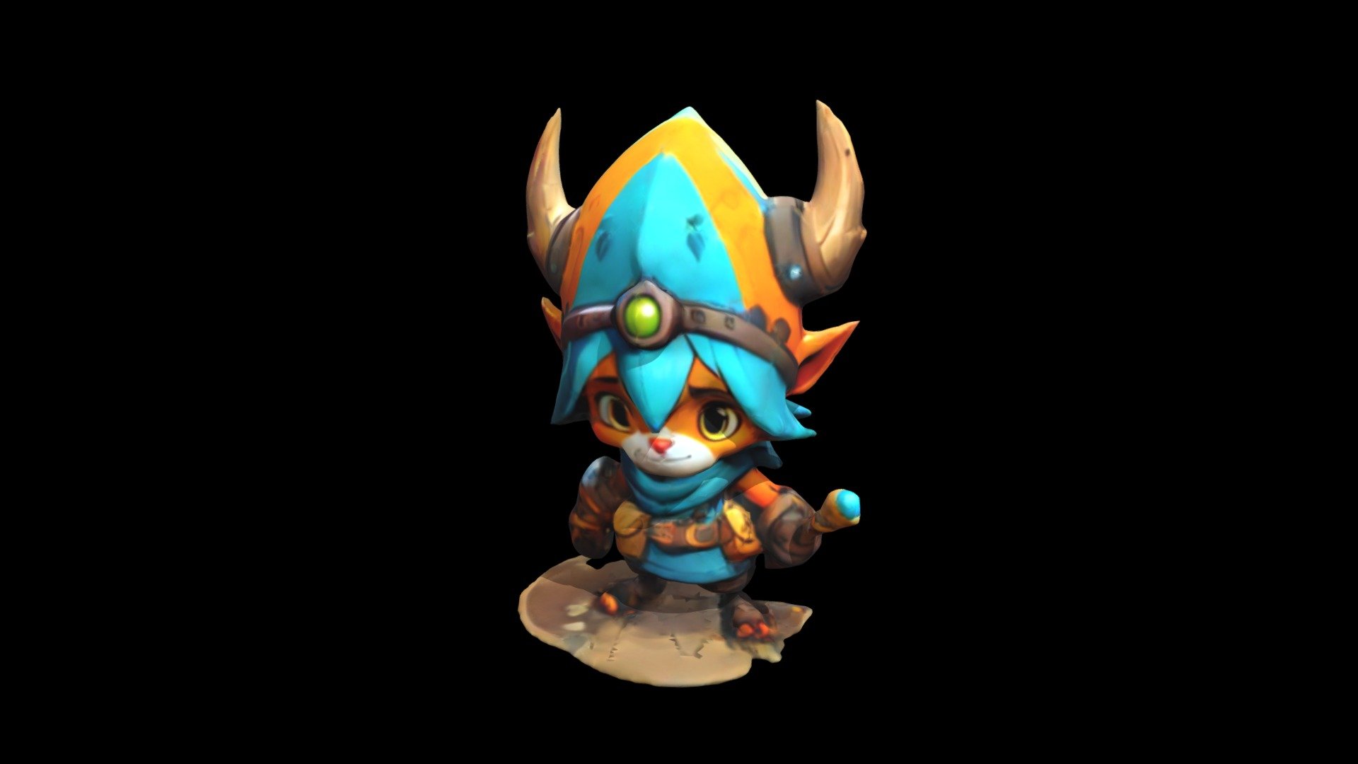 a cartoon character wearing a blue and orange - Download Free 3D model ...