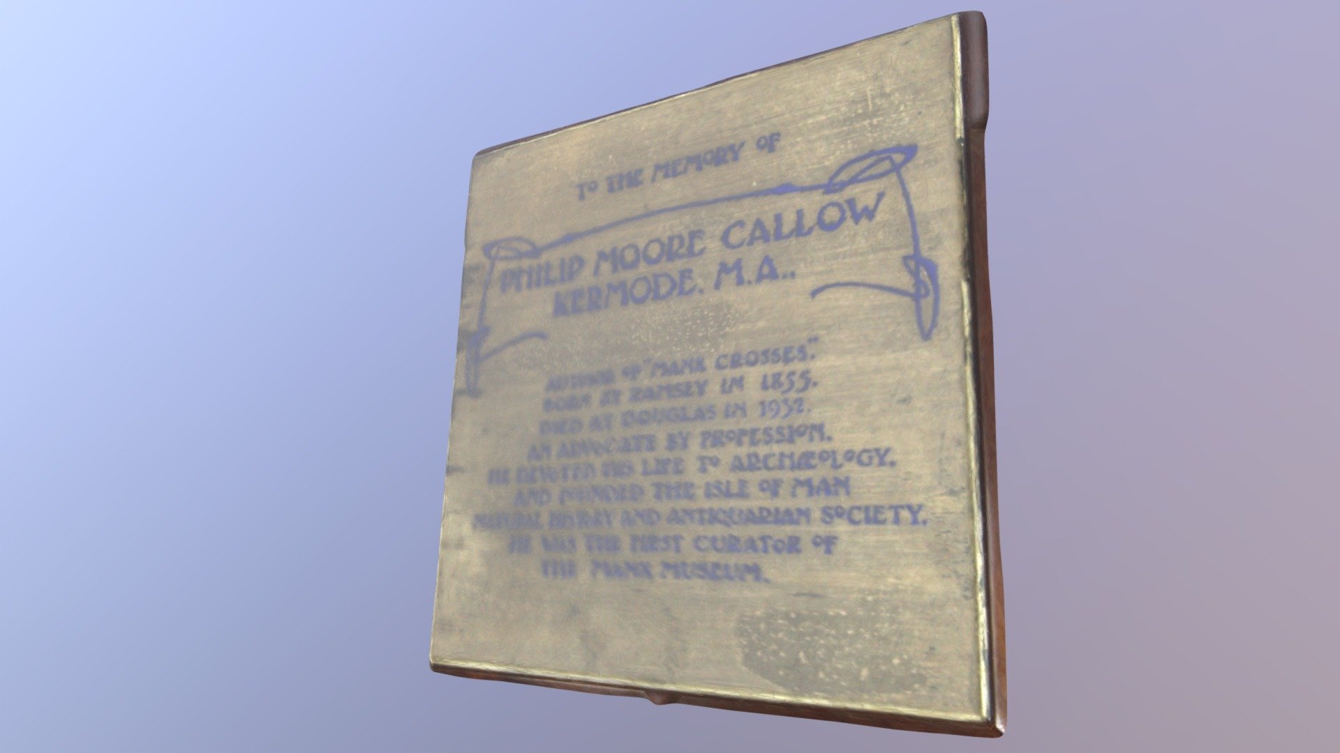P.M.C. Kermode plaque designed by Archibald Knox - 3D model by ...