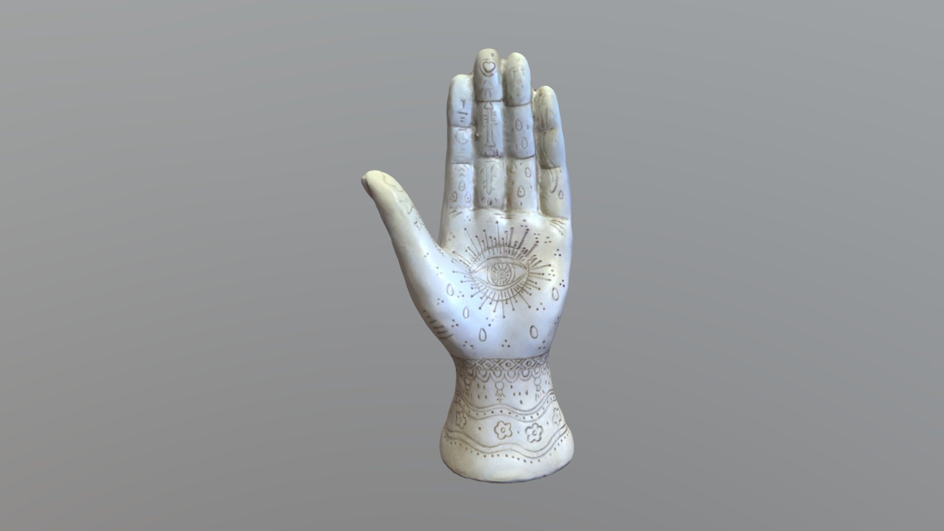 Ancient Mystical Hand with Symbolic Engravings - Buy Royalty Free 3D ...