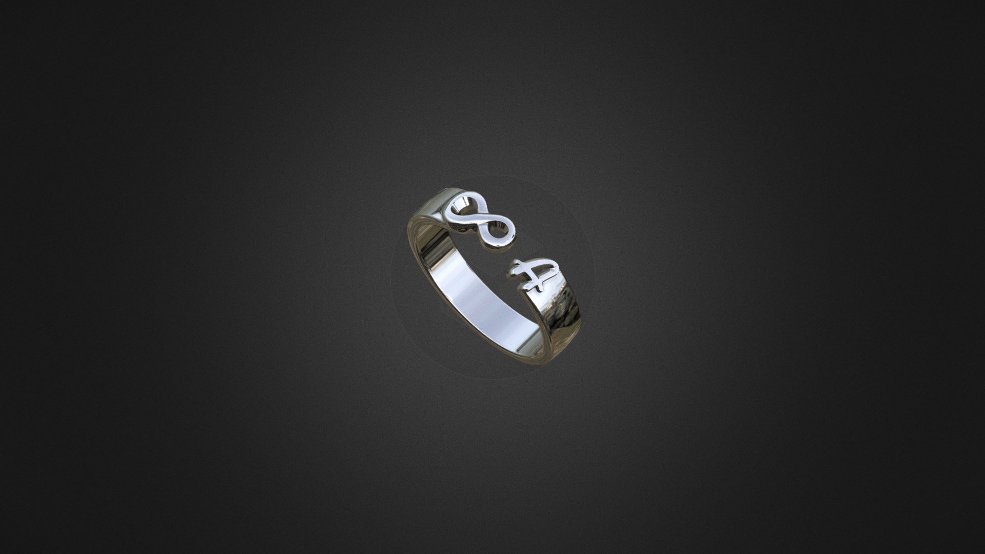 Infinity + Initial - Open Ring - 3D model by bymazy [f12e054] - Sketchfab