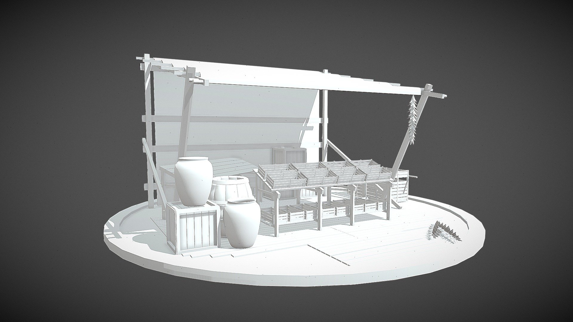 Market Stall - 3D model by Bernard_Sokolowski [f12e174] - Sketchfab