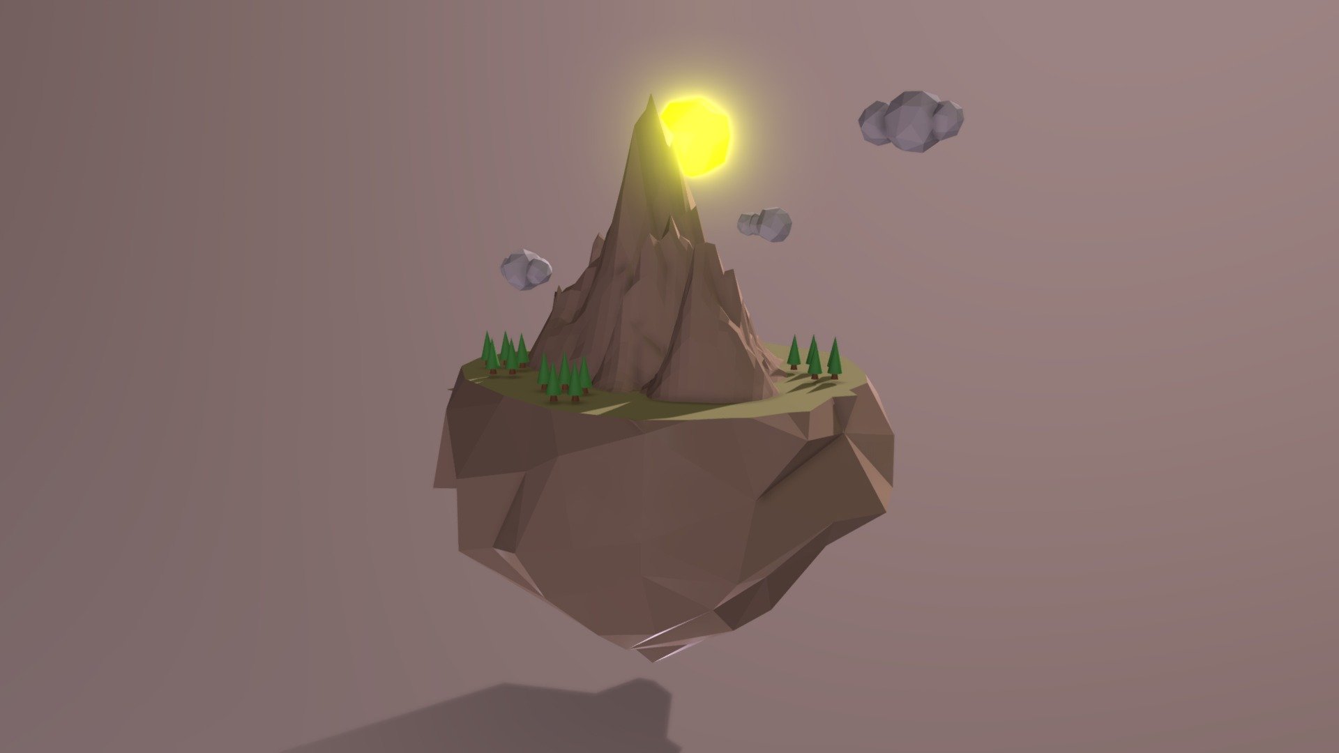 low poly floating mountain - Download Free 3D model by Akbaragill ...