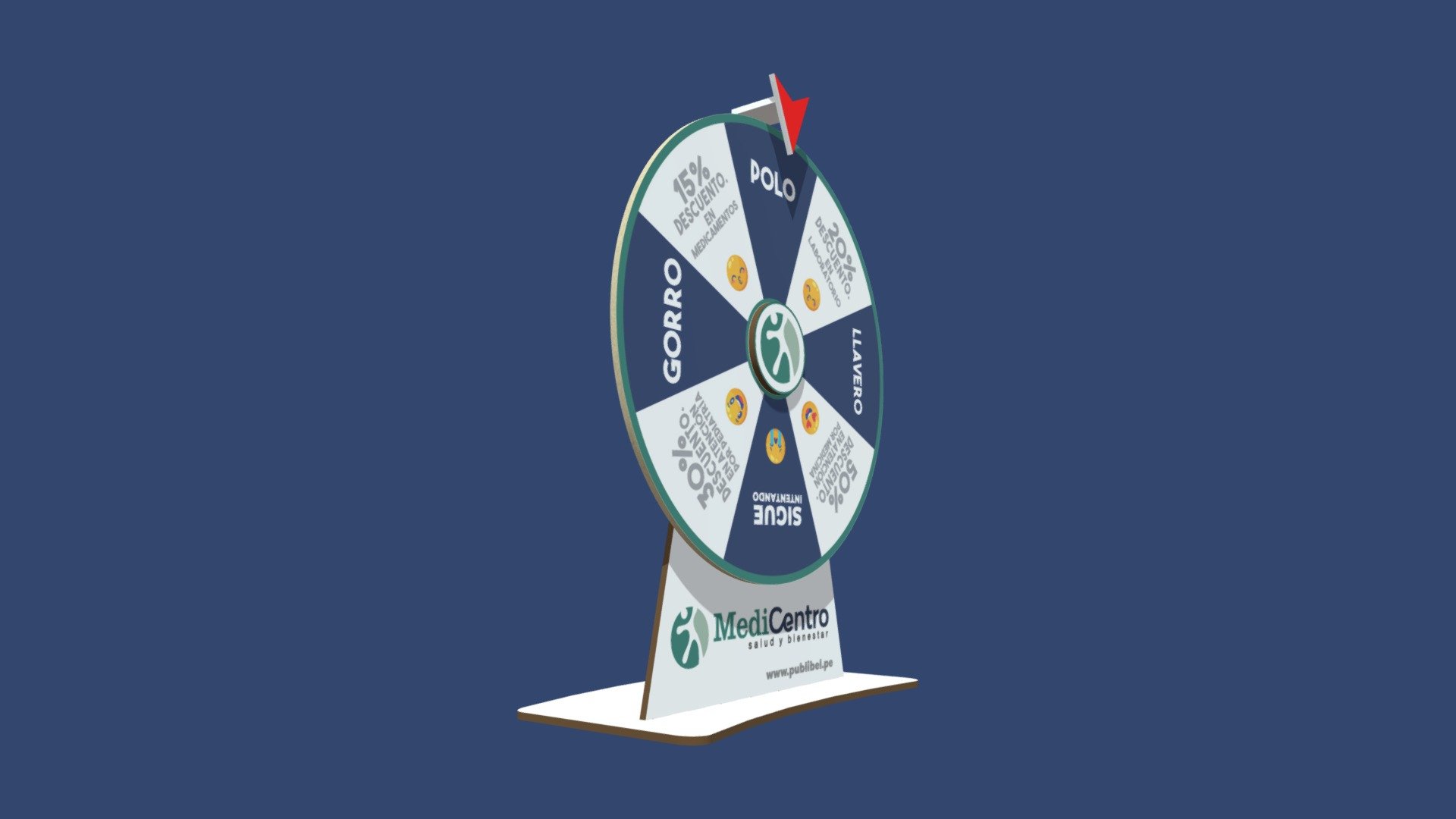 Ruleta de sorteo Medicentro Salud y Bienestar - 3D model by Publibel ...