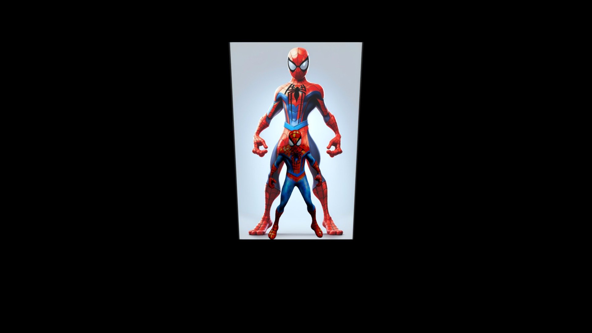 spider - man in a red and blue suit posing for a - Download Free 3D ...