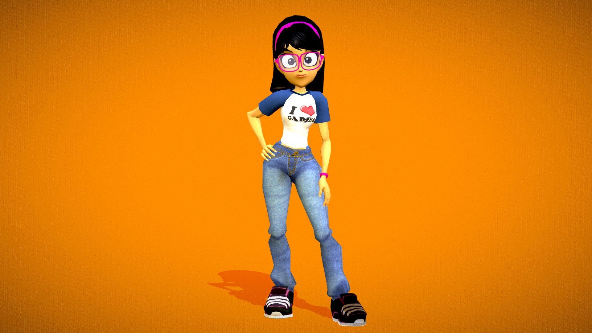 Geek Girl - 3D model by Luiz.Bejas [f13775a] - Sketchfab