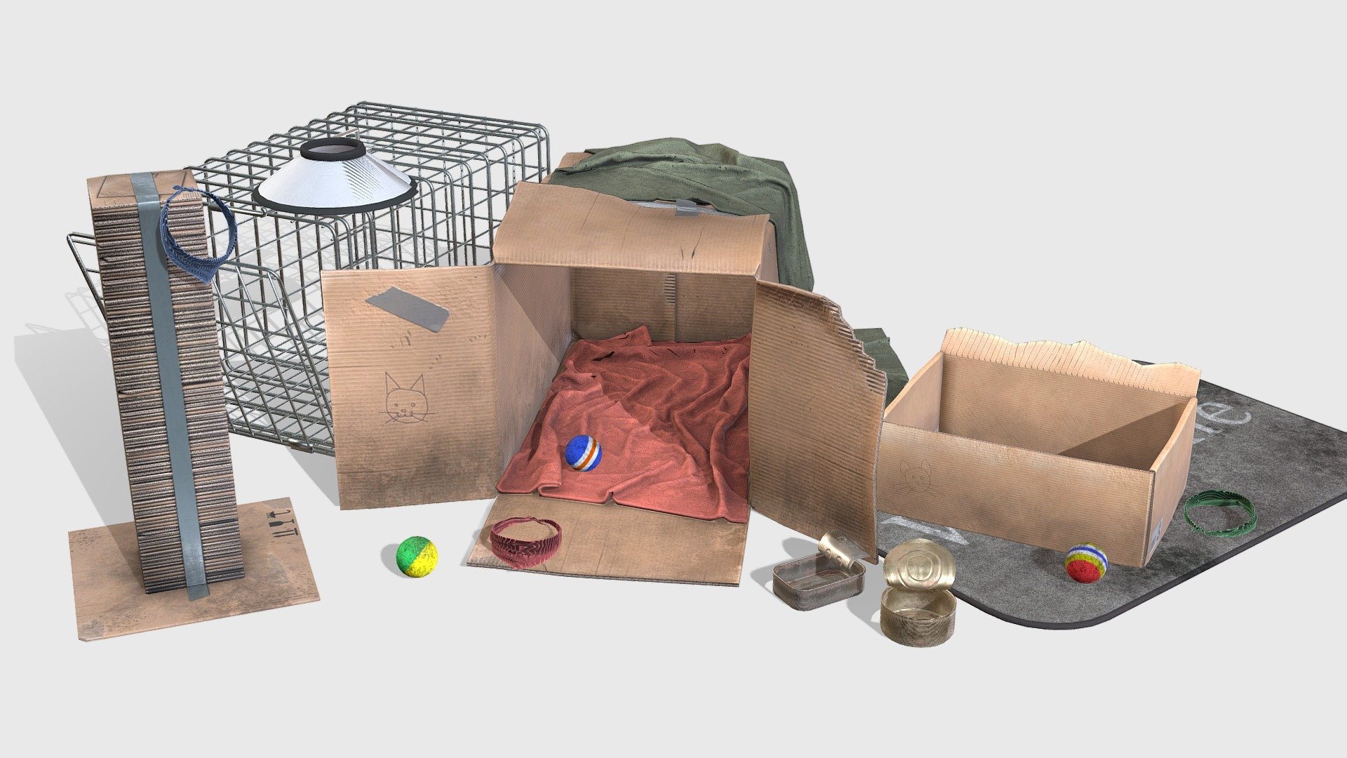 Stray cat accessories - Buy Royalty Free 3D model by RedDeer (@billl90 ...