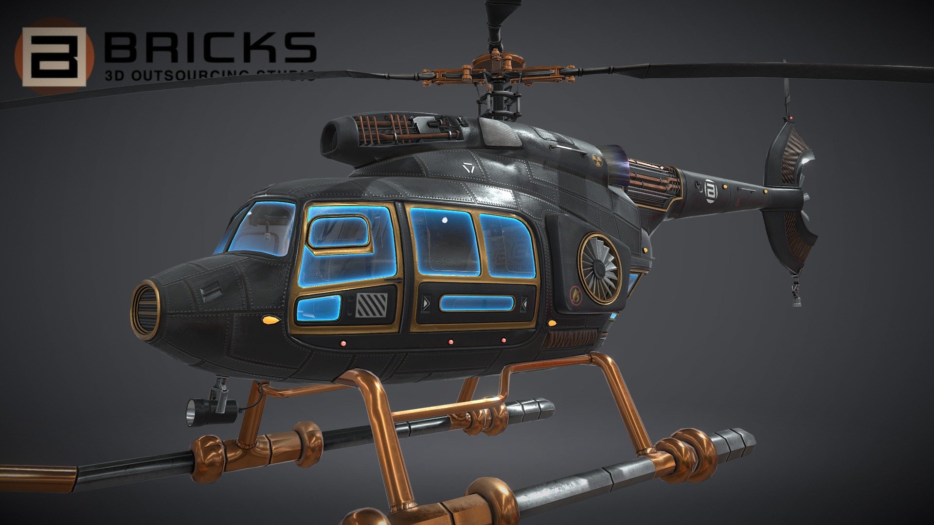 Helicopter - 3D model by bricks3dstudio [f13cb92] - Sketchfab